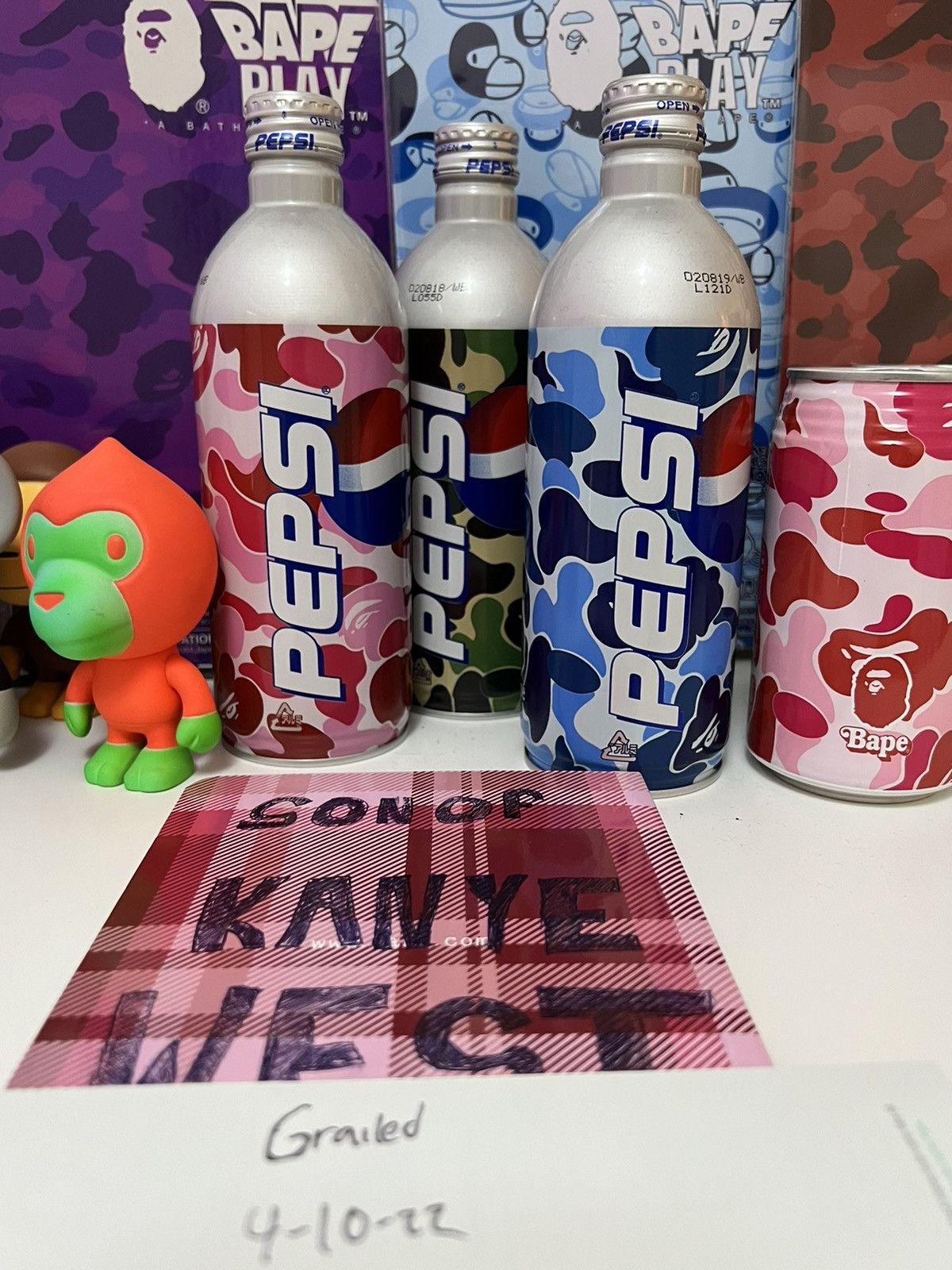 Bape 2001 SEALED UNOPENED Bape x Pepsi bottle can set | Grailed