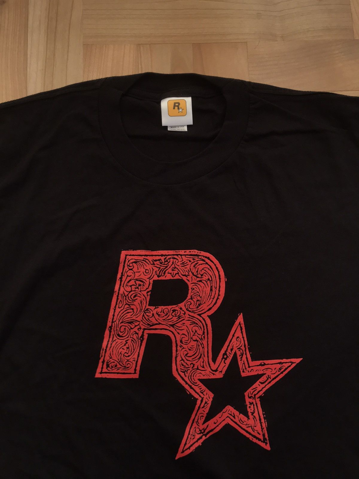 Vintage Rockstar Big logo tee made in USA | Grailed