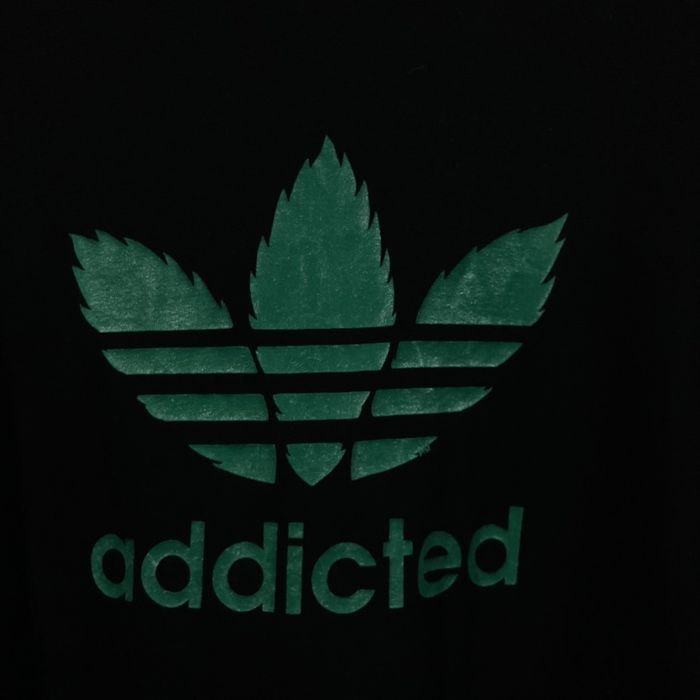 Adidas 90s Addicted Marijuana single stitch Parody tee ripoff weed ...