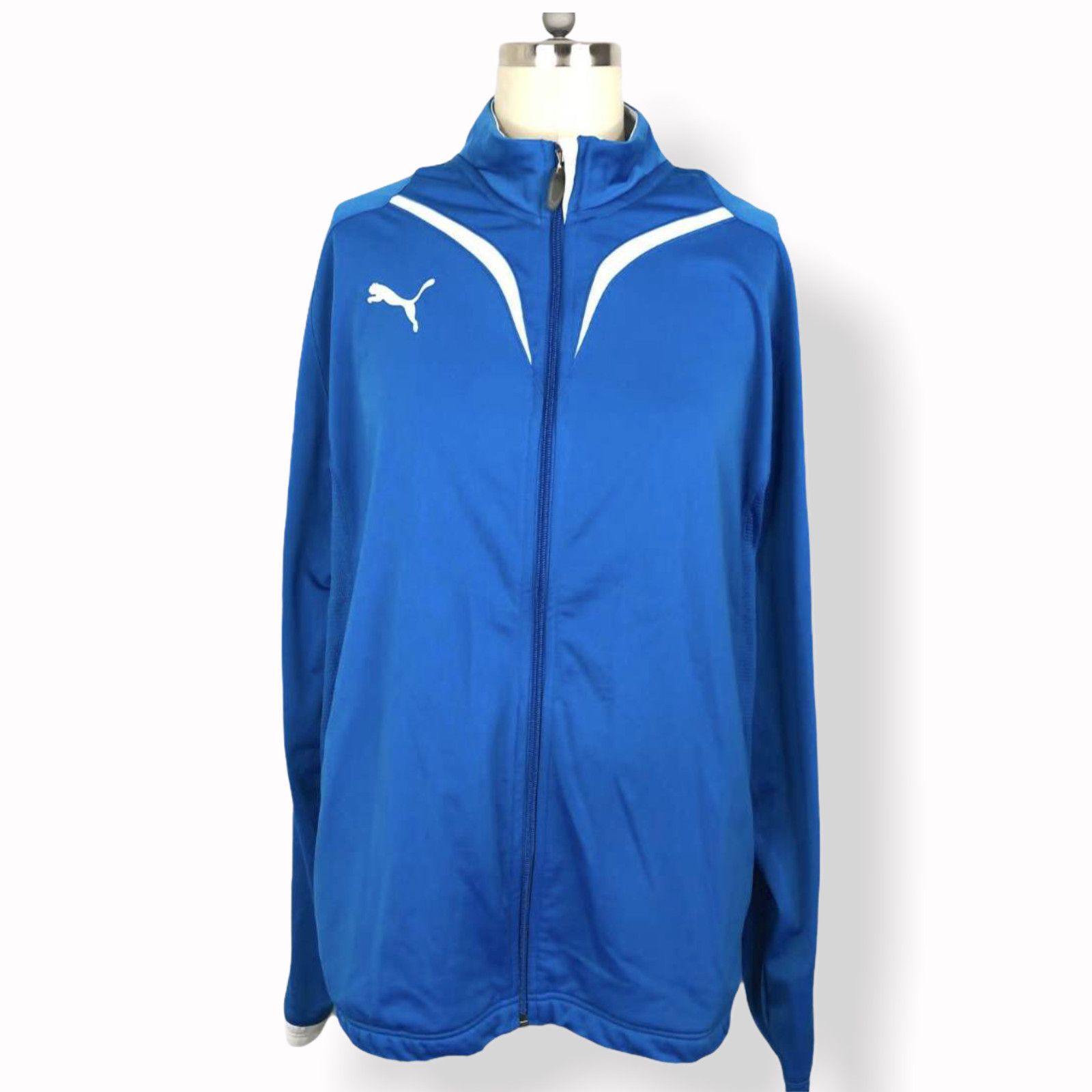 Puma Puma Electric Blue & White Athletic Soft Shell Track Jacket | Grailed