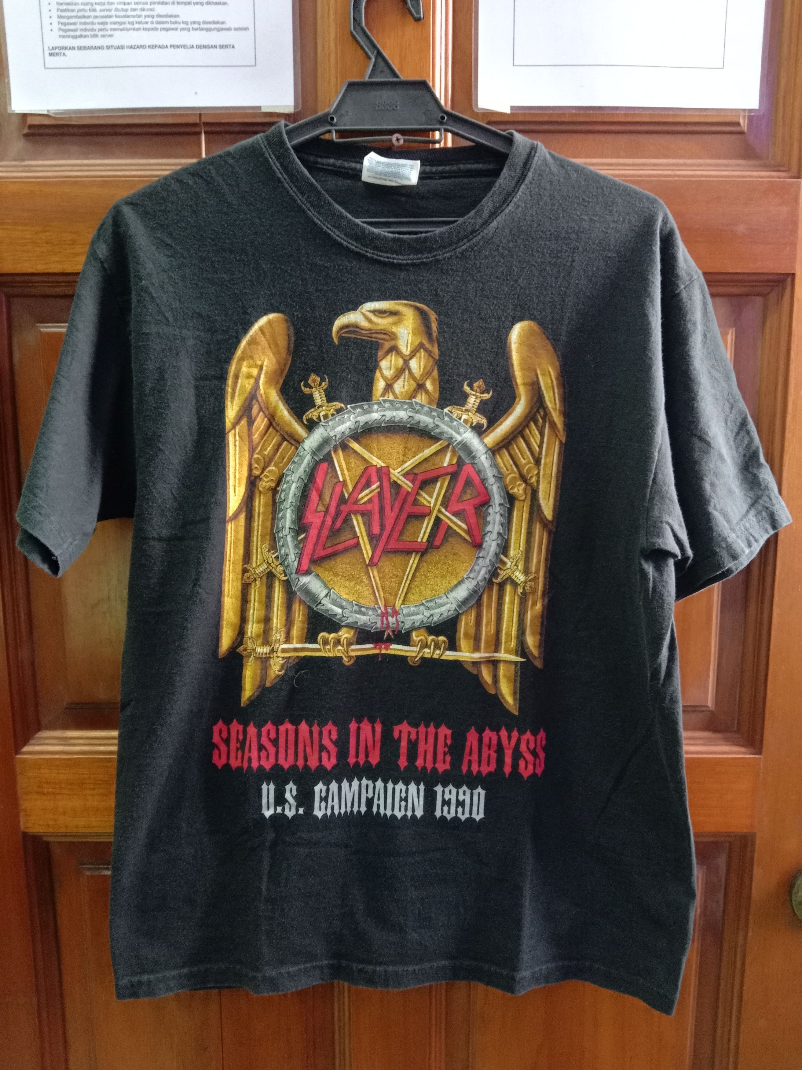 Slayer Band x Slayer x Seasons In The Abyss x U.S Campaign 1990 | Grailed