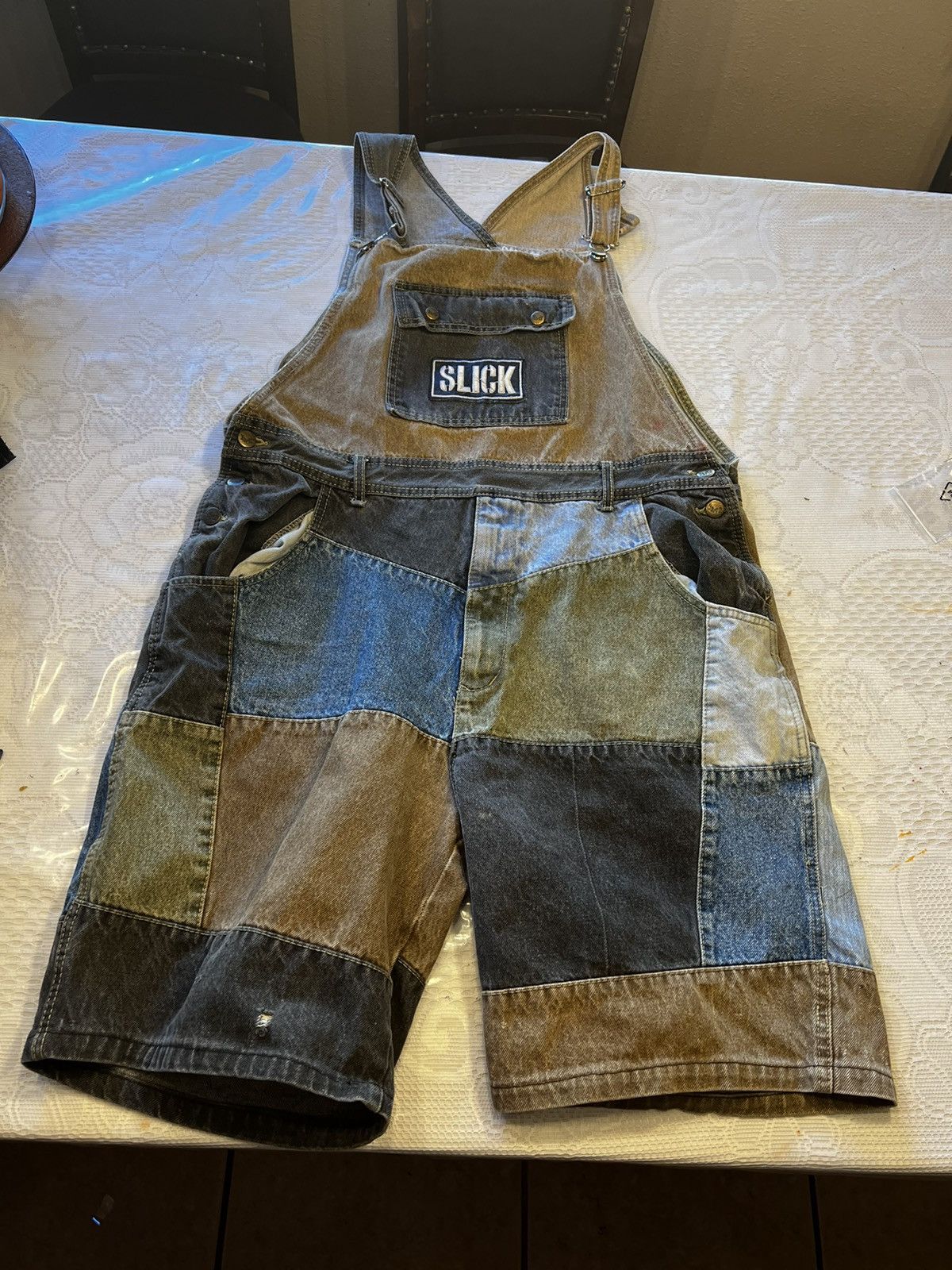 Vintage SLICK 1990s vintage grunge denim 3/4 overalls | Grailed