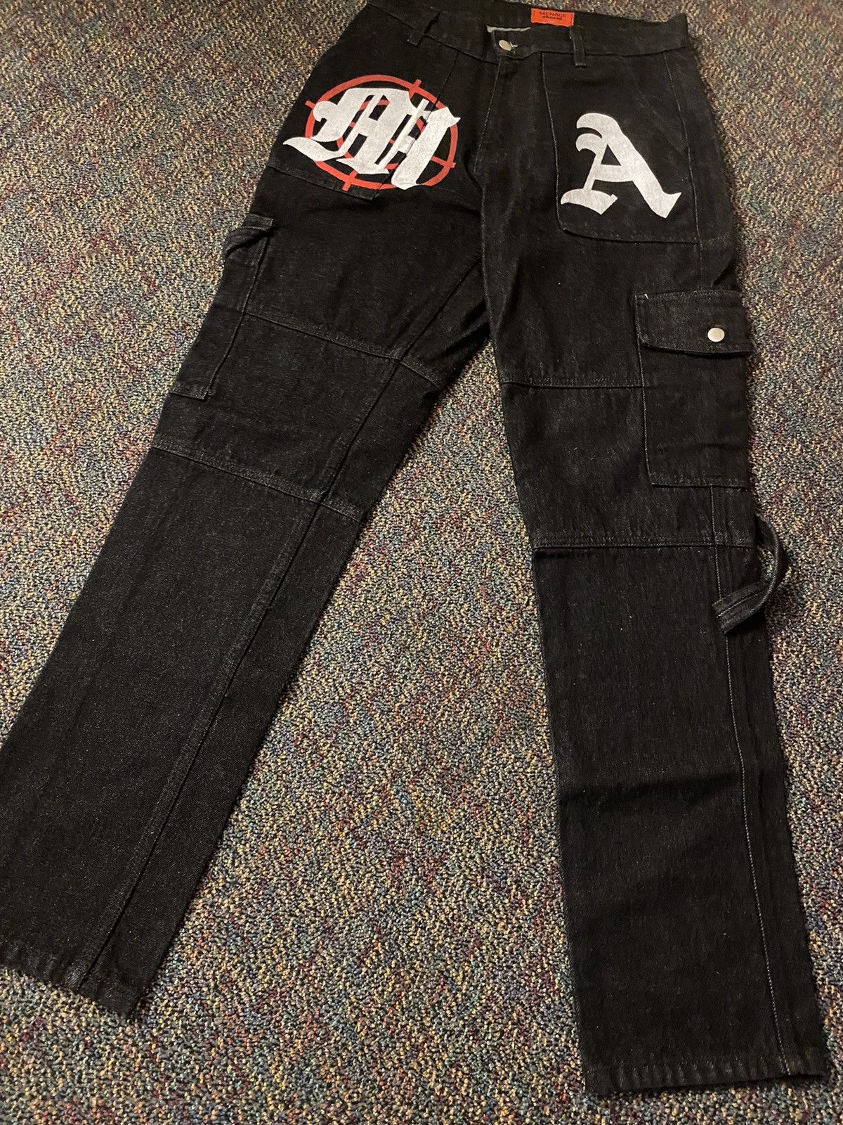 Menace Menace LA x Absent Target Practice Denim Cargo Jeans | Grailed