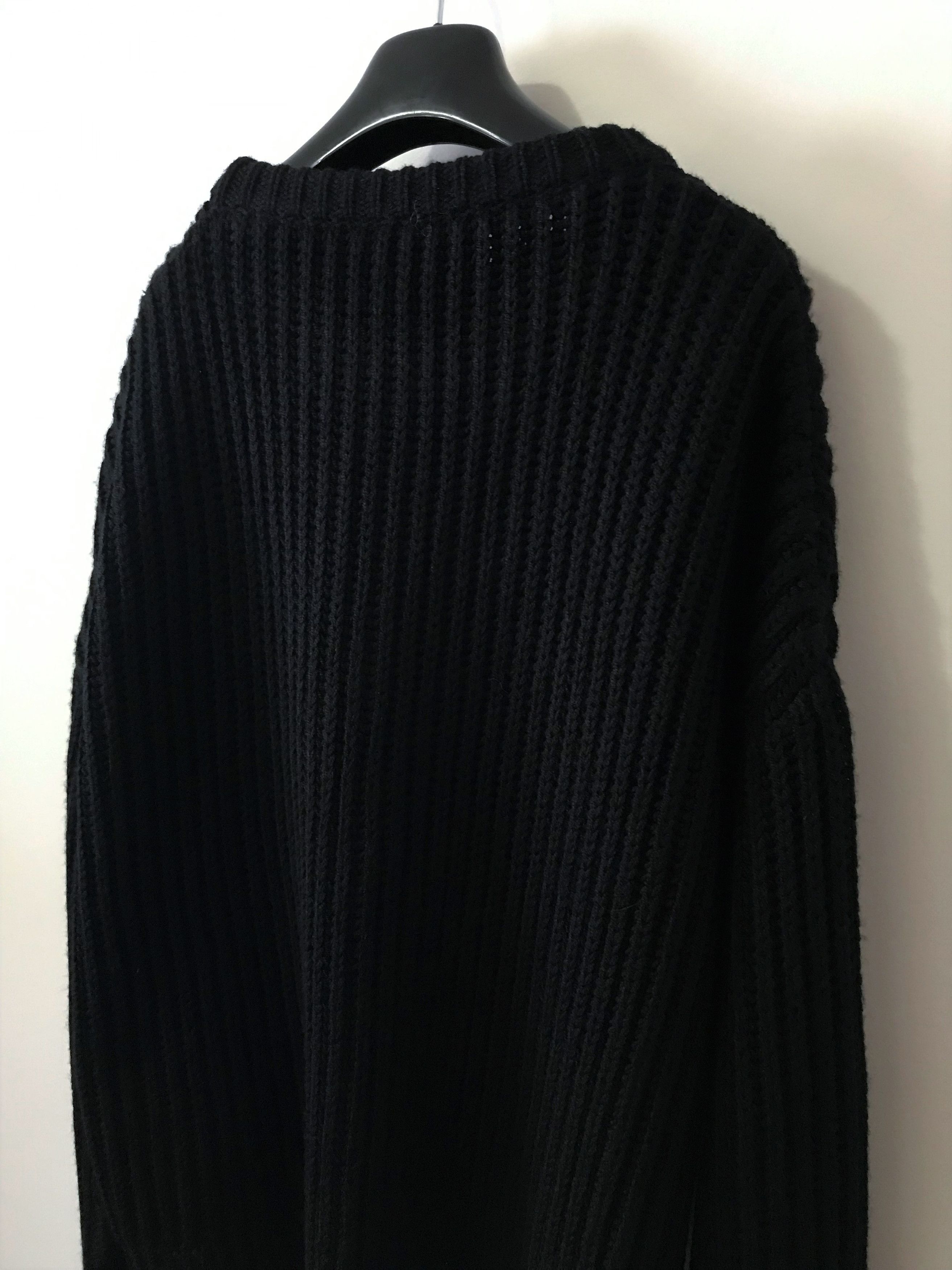 Raf Simons Cropped / Loose Fit Distressed JAWS Sweater - SS19 | Grailed