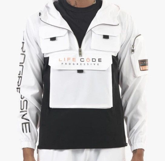 Vintage Medium Progressive Life Code White Tactical Windbreaker | Grailed