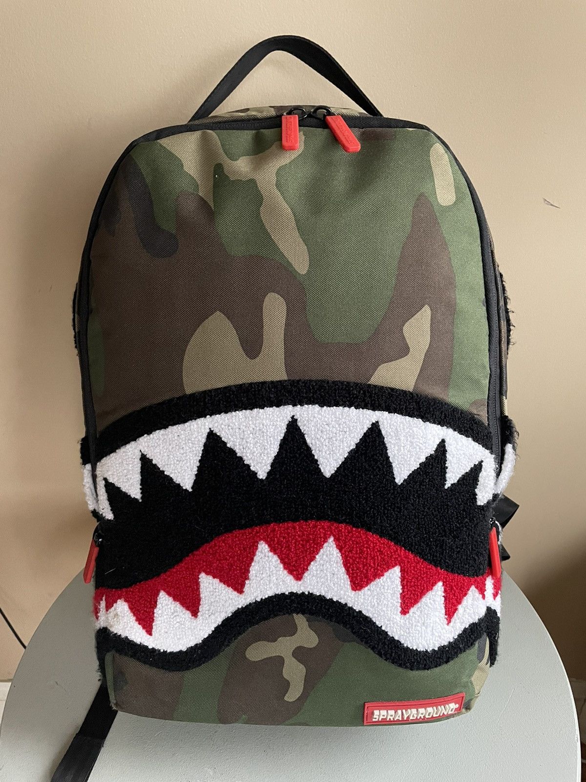 Sprayground Vintage Hard To Find Sprayground Green Camo SHARK Backpack ...