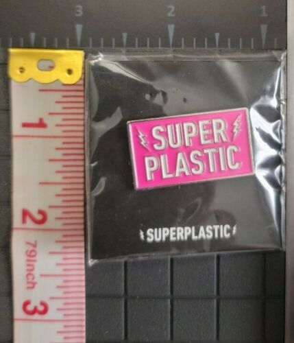 Art SUPERPLASTIC: Superplastic Pink Logo Enamel Lapel Pin NEW | Grailed