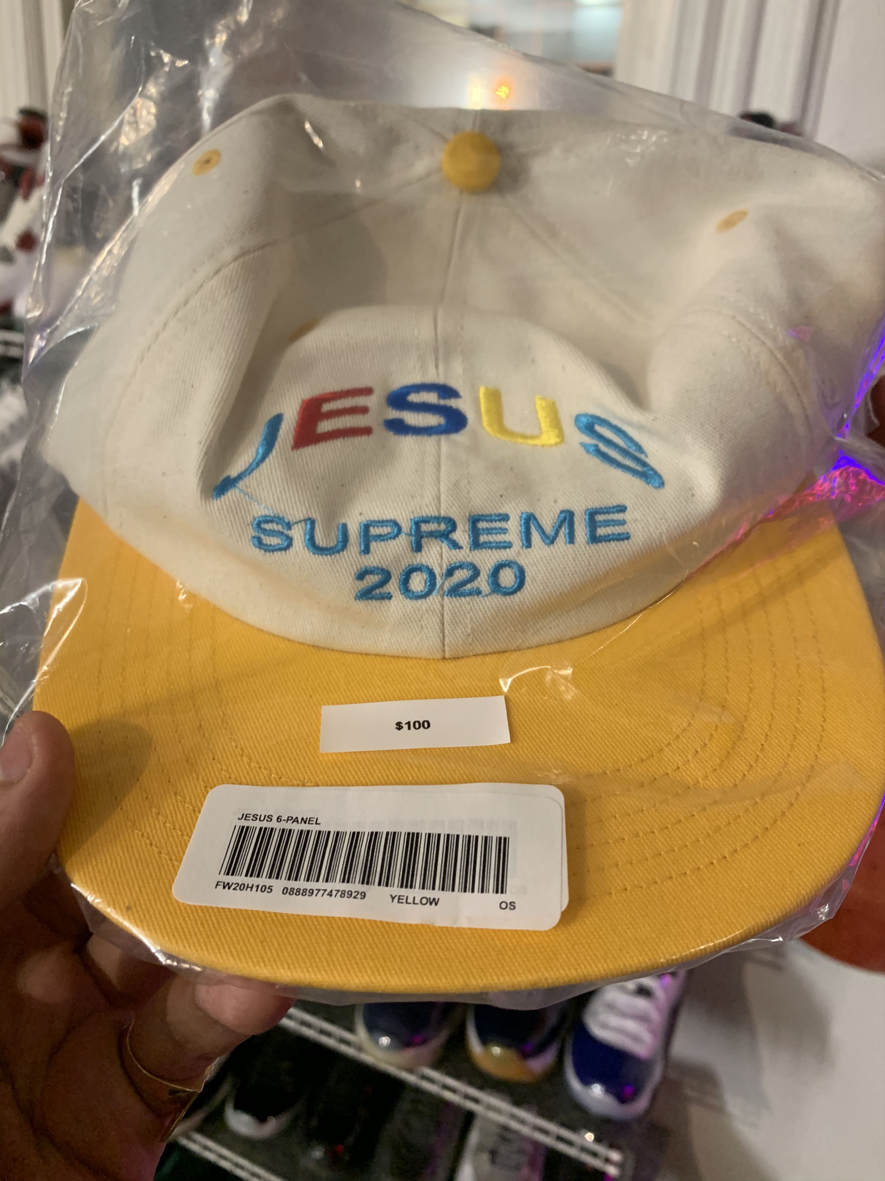 Supreme Supreme Jesus 6-Panel Yellow Brand New | Grailed