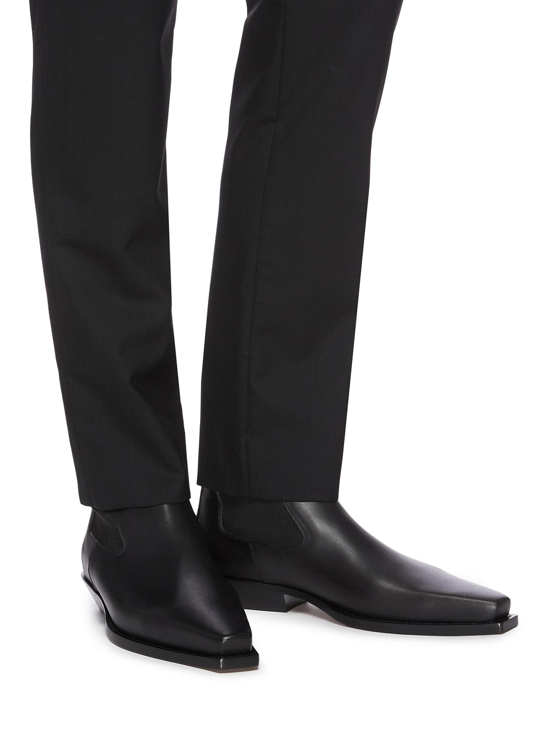 Bottega Veneta Black Leather BV Lean Chelsea Boots | Grailed