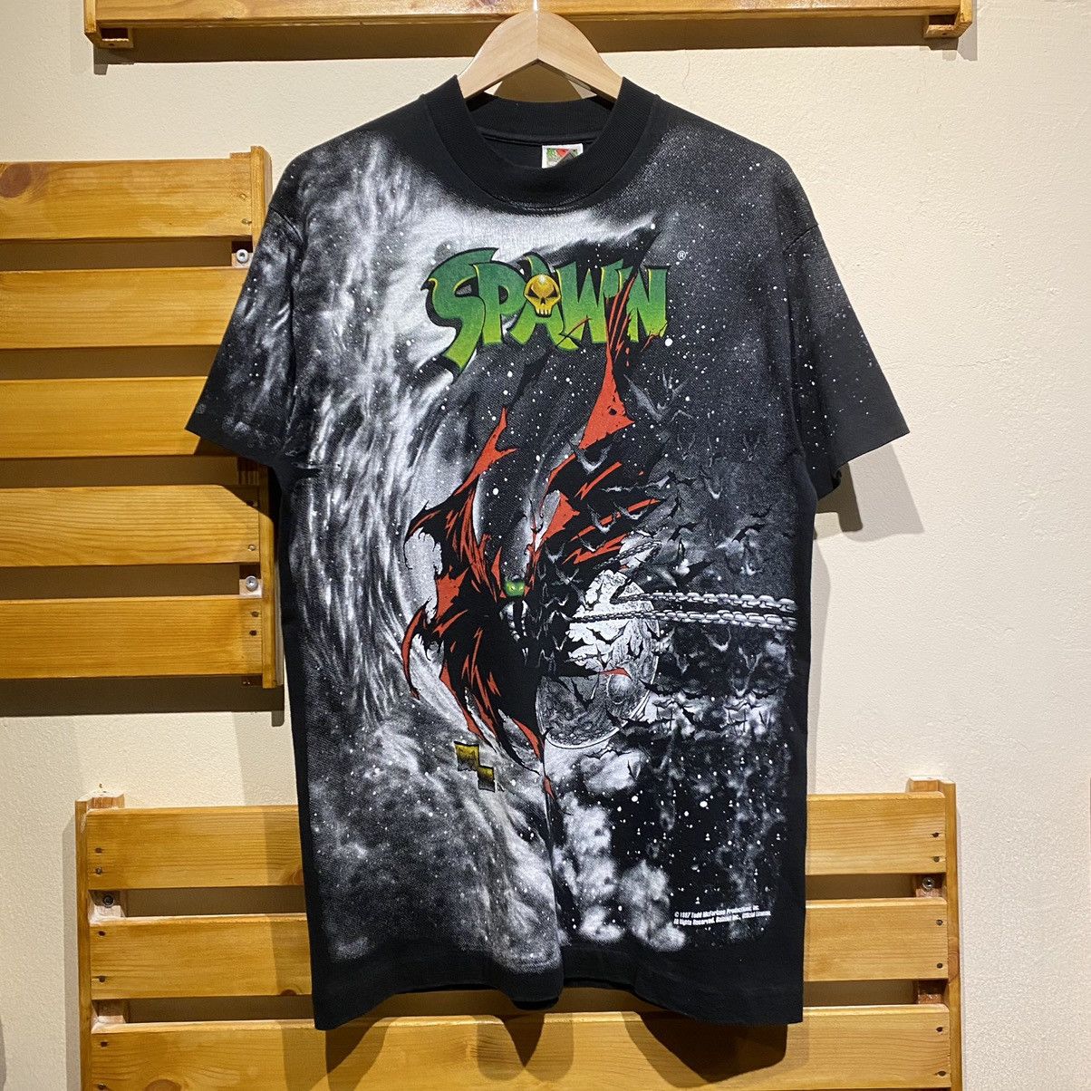 Vintage VINTAGE VERY RARE 90’s‼️Spawn All Overprint T-Shirt | Grailed