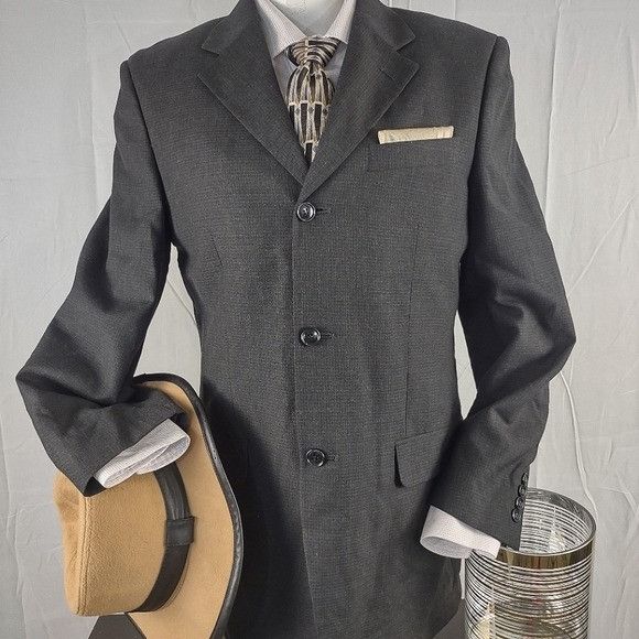 Versini Versini Wool gray 3-button notch lapel blazer | Grailed