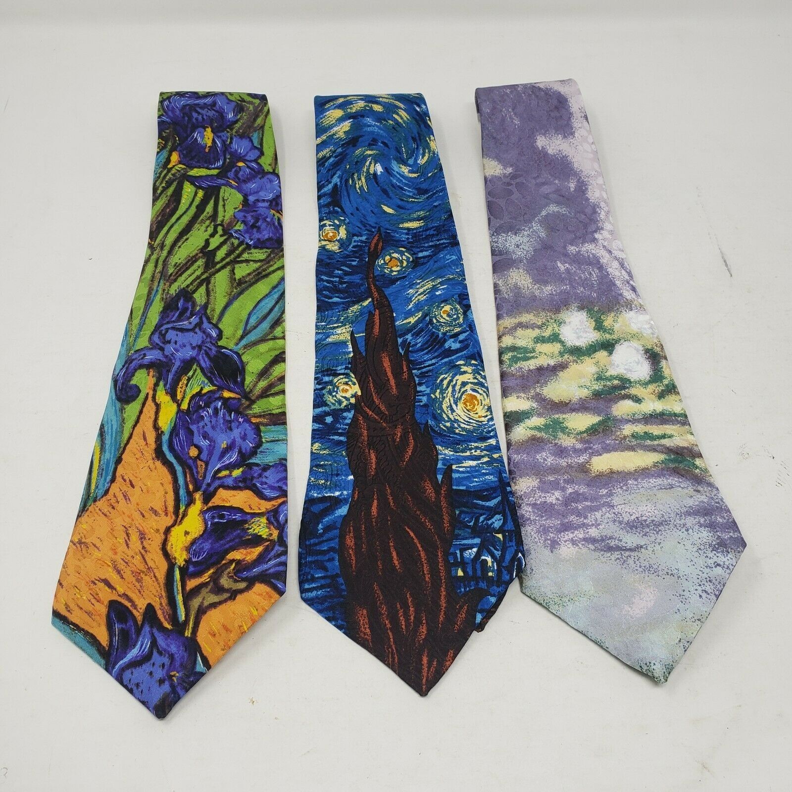 Ralph Marlin Vintage Lot of 3 Ralph Marlin Silk Neckties Art Van Gogh ...