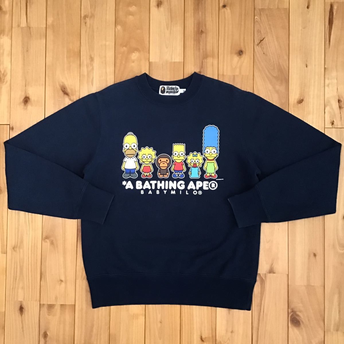 Bape × The Simpsons BAPE × THE SIMPSONS Long-sleeved sweatshirt Navy ...