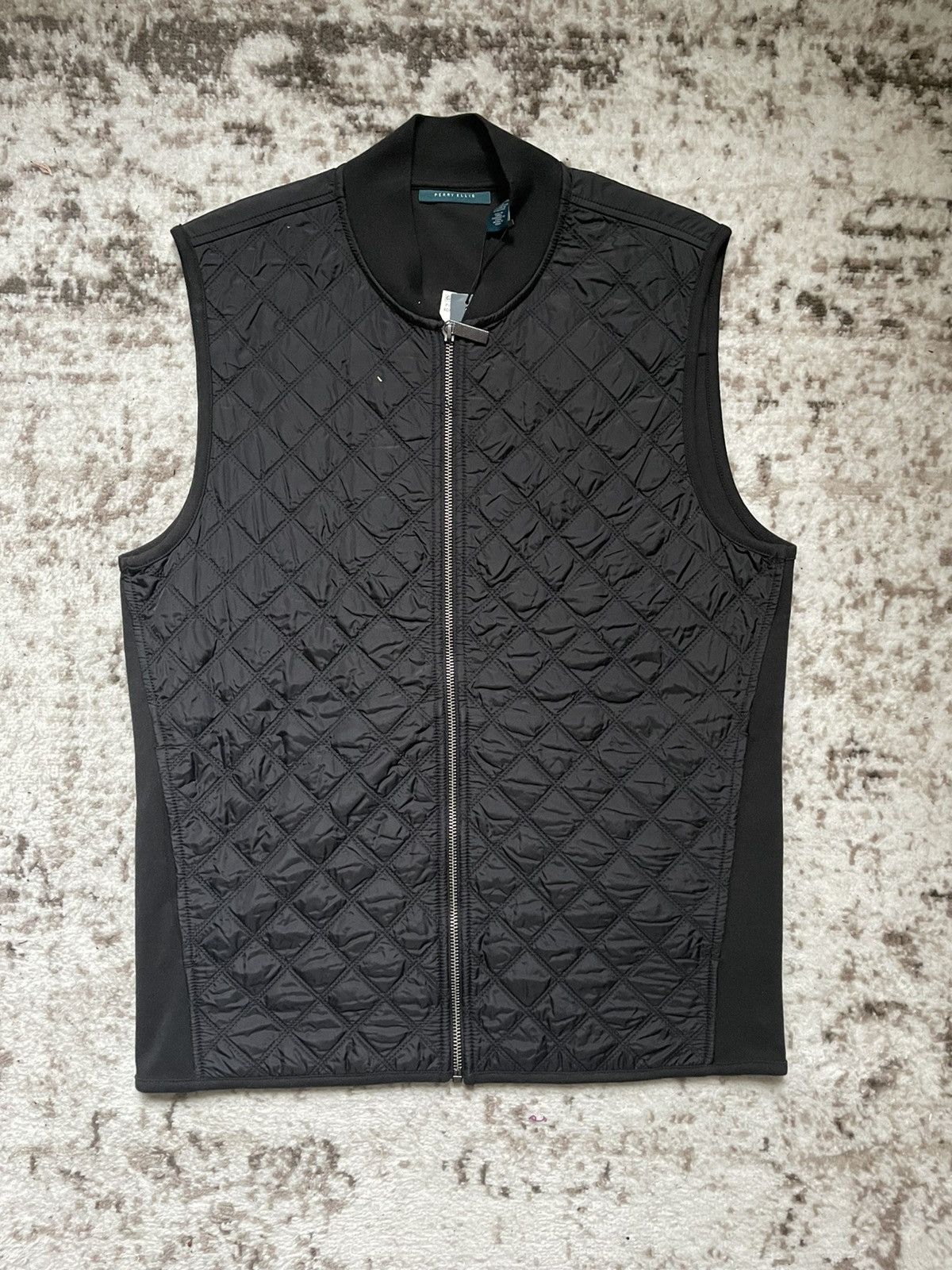Perry Ellis Perry Ellis Quilted Black Vest | Grailed