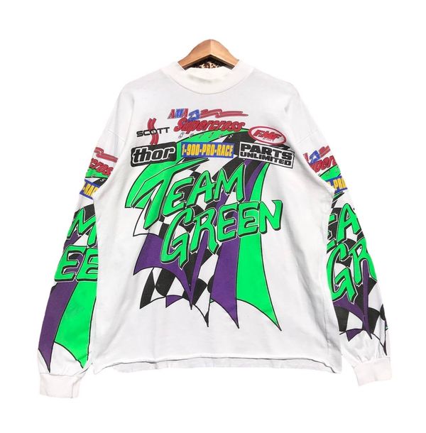 Vintage 90s Vintage Supercross Team Green Racing Shirt. | Grailed