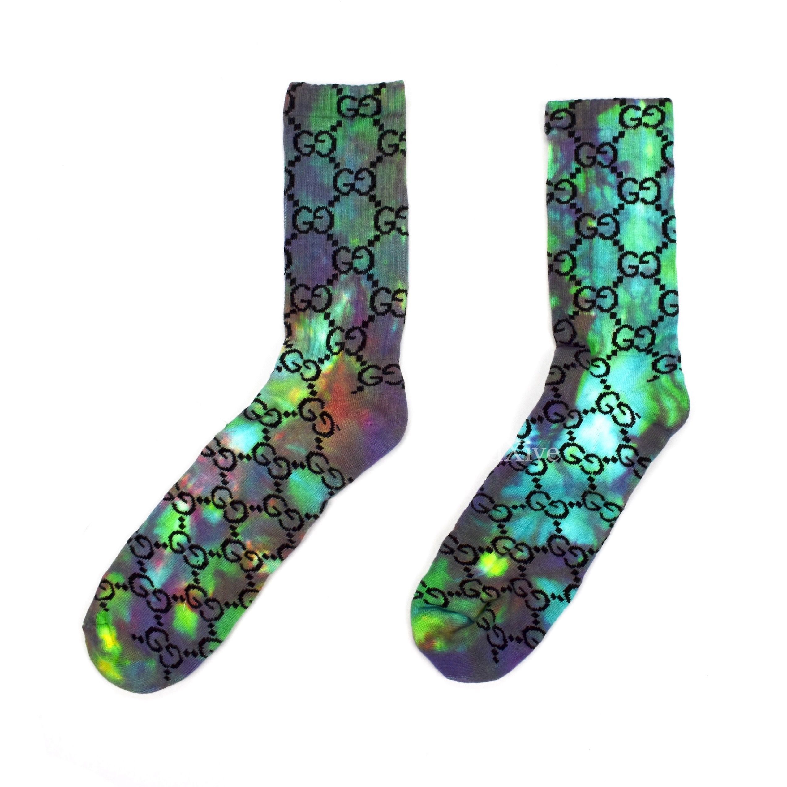 Imran Potato Imran Potato Tie Dye 'Gucci' Logo Knit Socks DS | Grailed