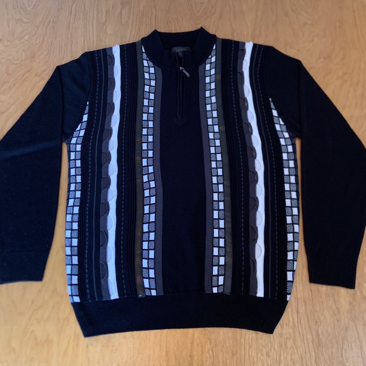 Coloured Cable Knit Sweater × Streetwear × Vintage Vintage Black ...