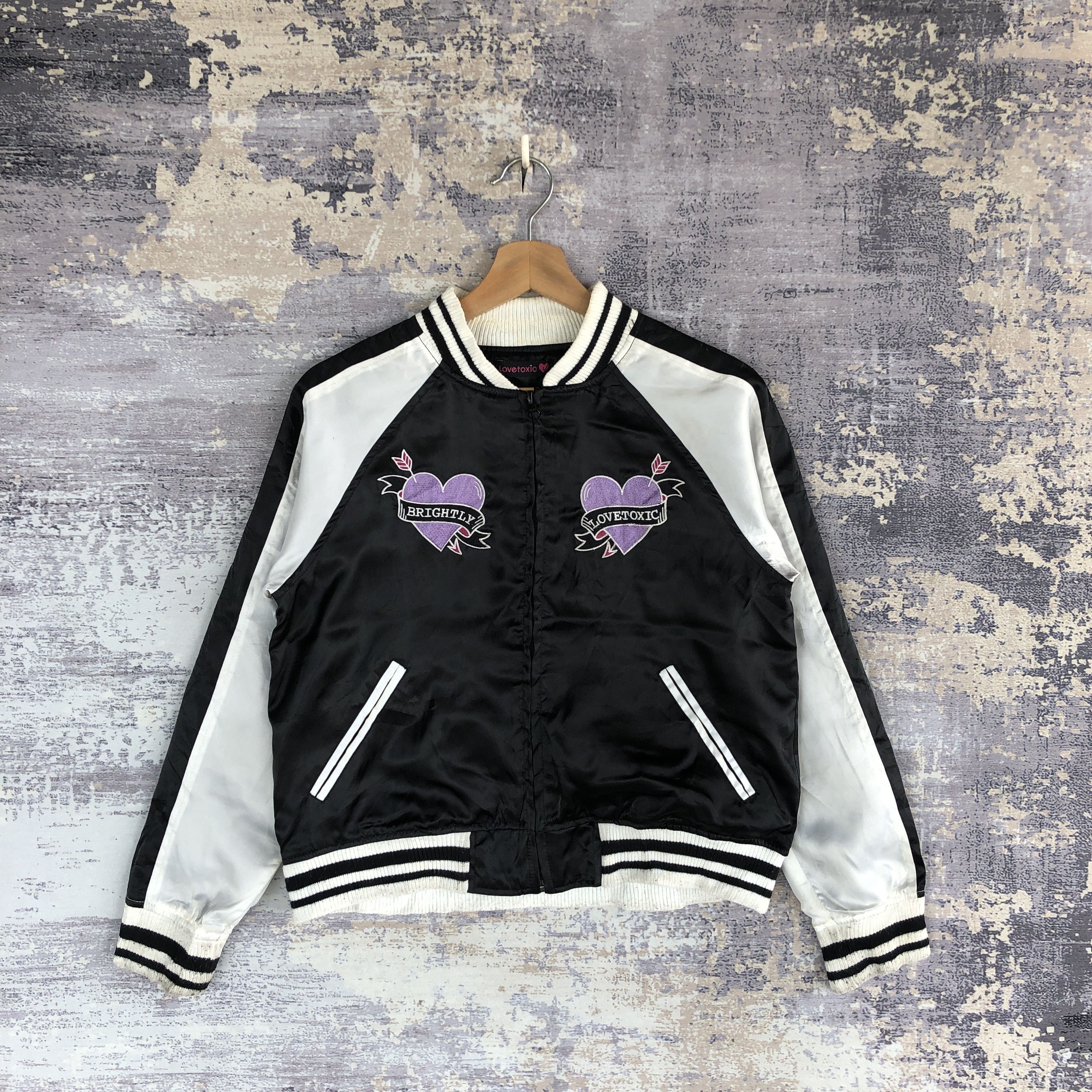 Bomber Jacket × Japanese Brand × Vintage Love Toxic Baseball Jacket ...
