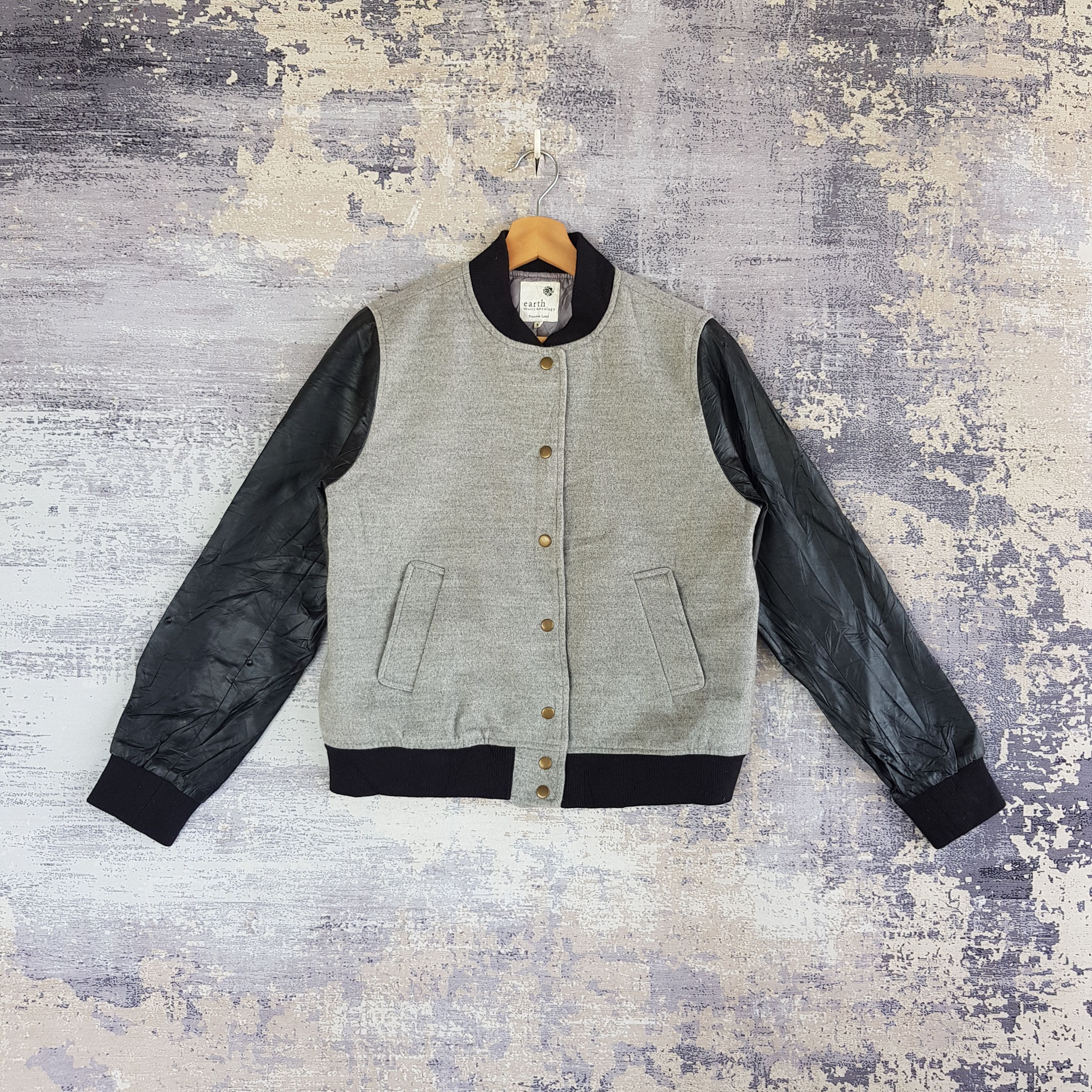 Vintage Vintage Japanese Varsity Jacket Leather Jacket Wool Jacket ...