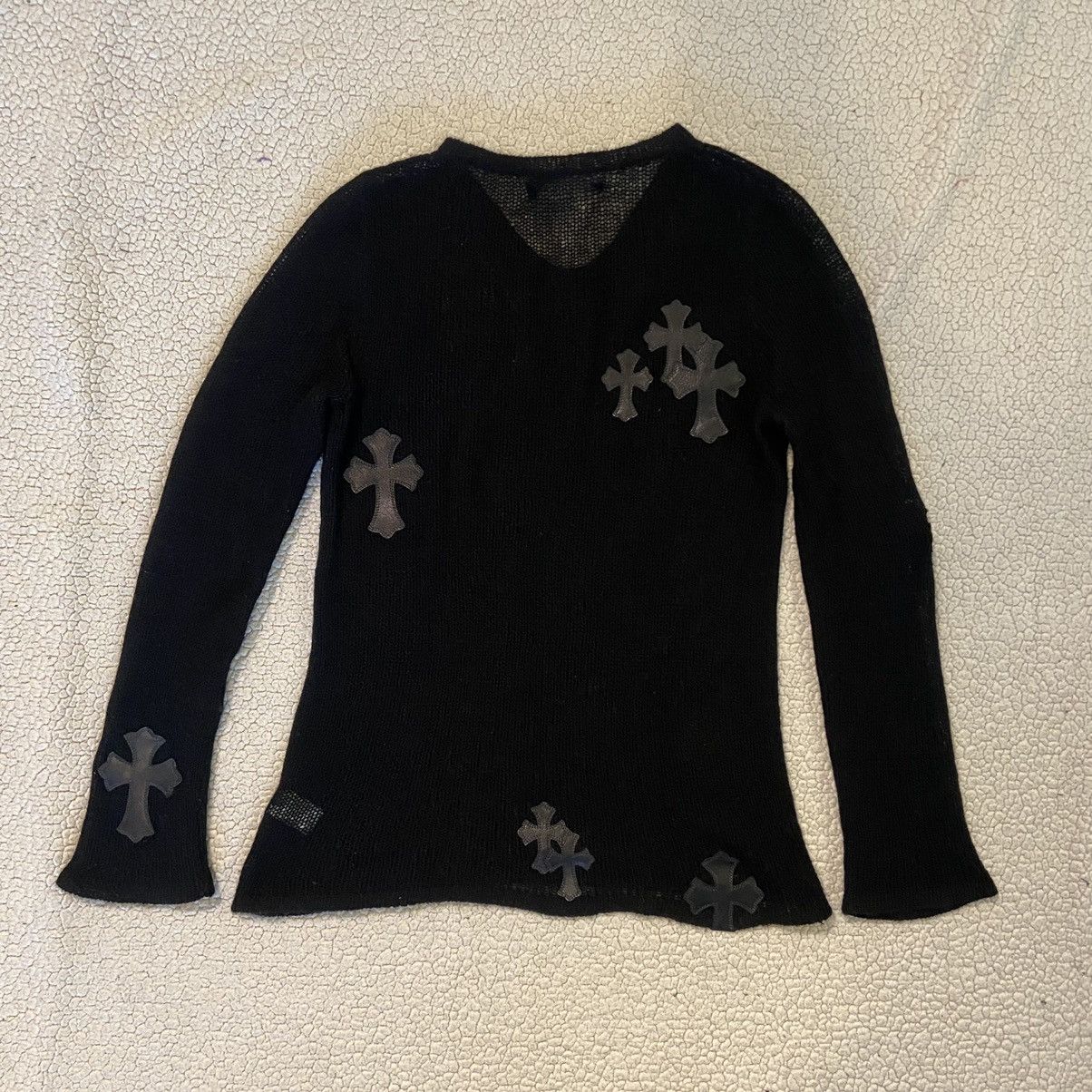 Chrome Hearts Chrome Hearts Black Cashmere Cemetery Cross Knit Sweater ...