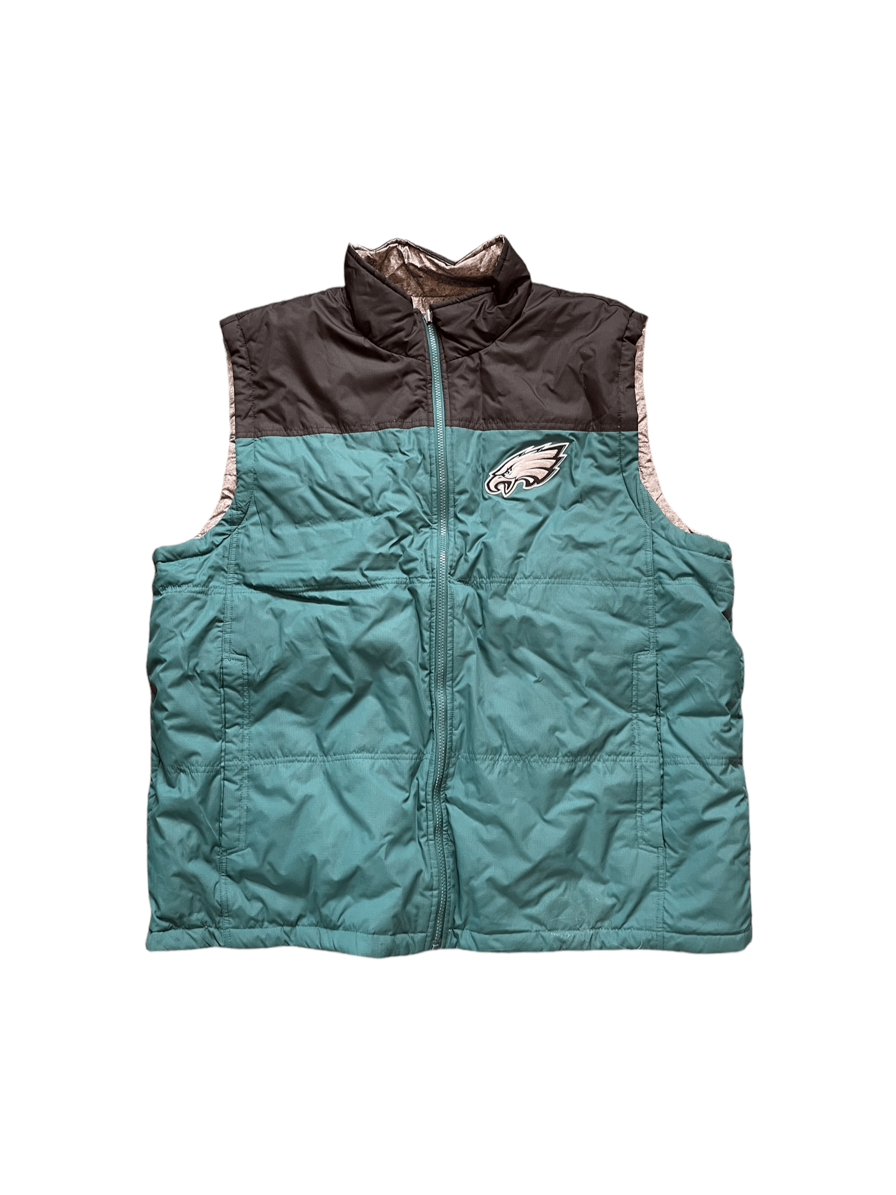 NFL × Vintage Vintage Eagles Reversable puffer vest | Grailed