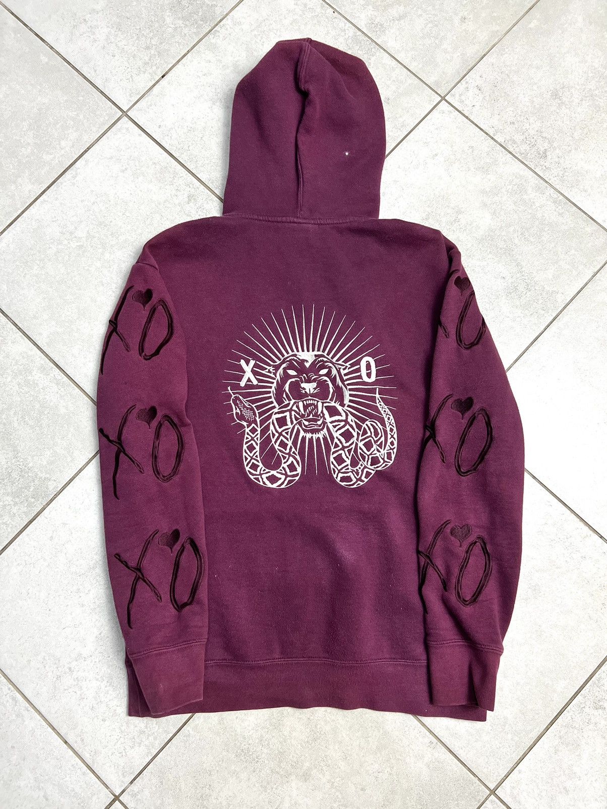 H&M × The Weeknd × XO The Weeknd XO Band Hoodie Burgund Rare H&m Collab ...