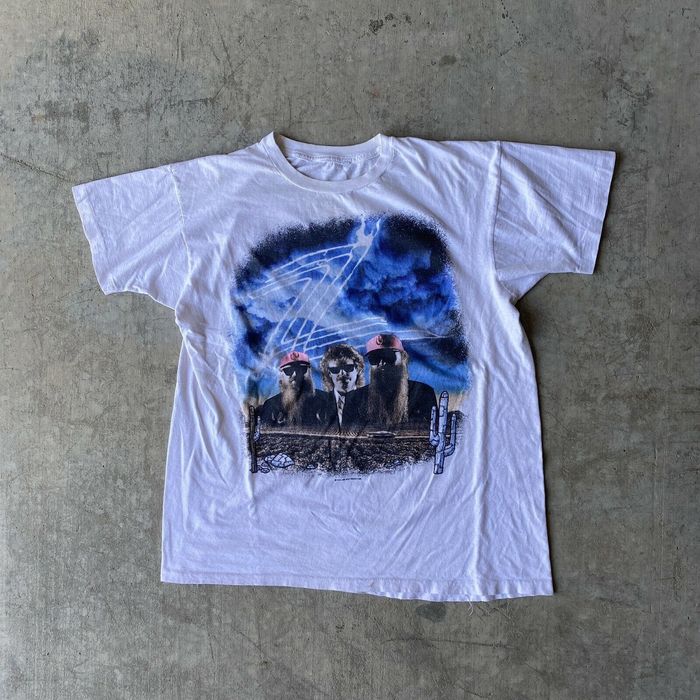 Vintage VTG 90s 1990 Lone Wolf Productions ZZ Top T-shirt 90s | Grailed