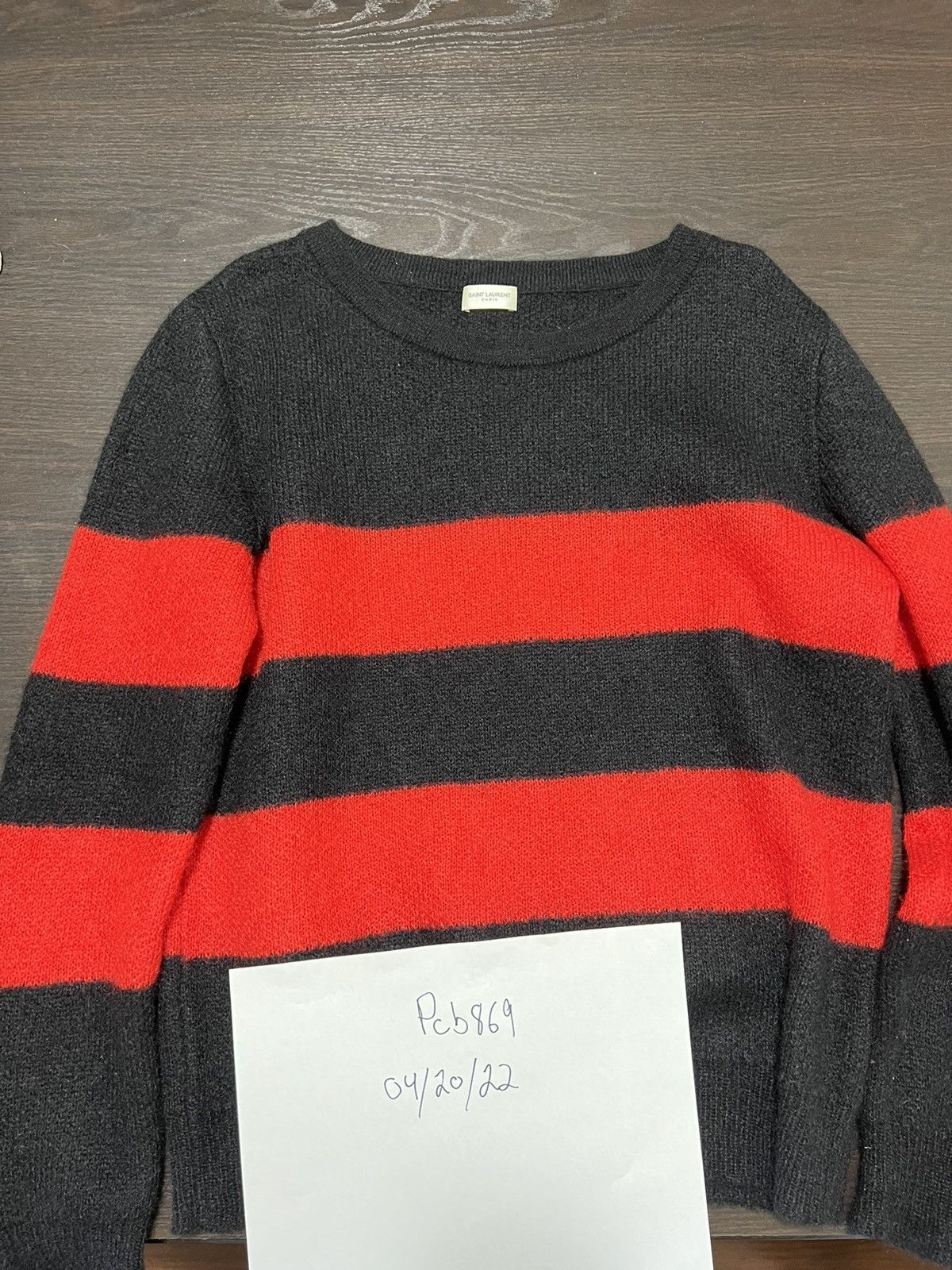 Yves Saint Laurent Saint Laurent Black/Red Striped Sweater | Grailed