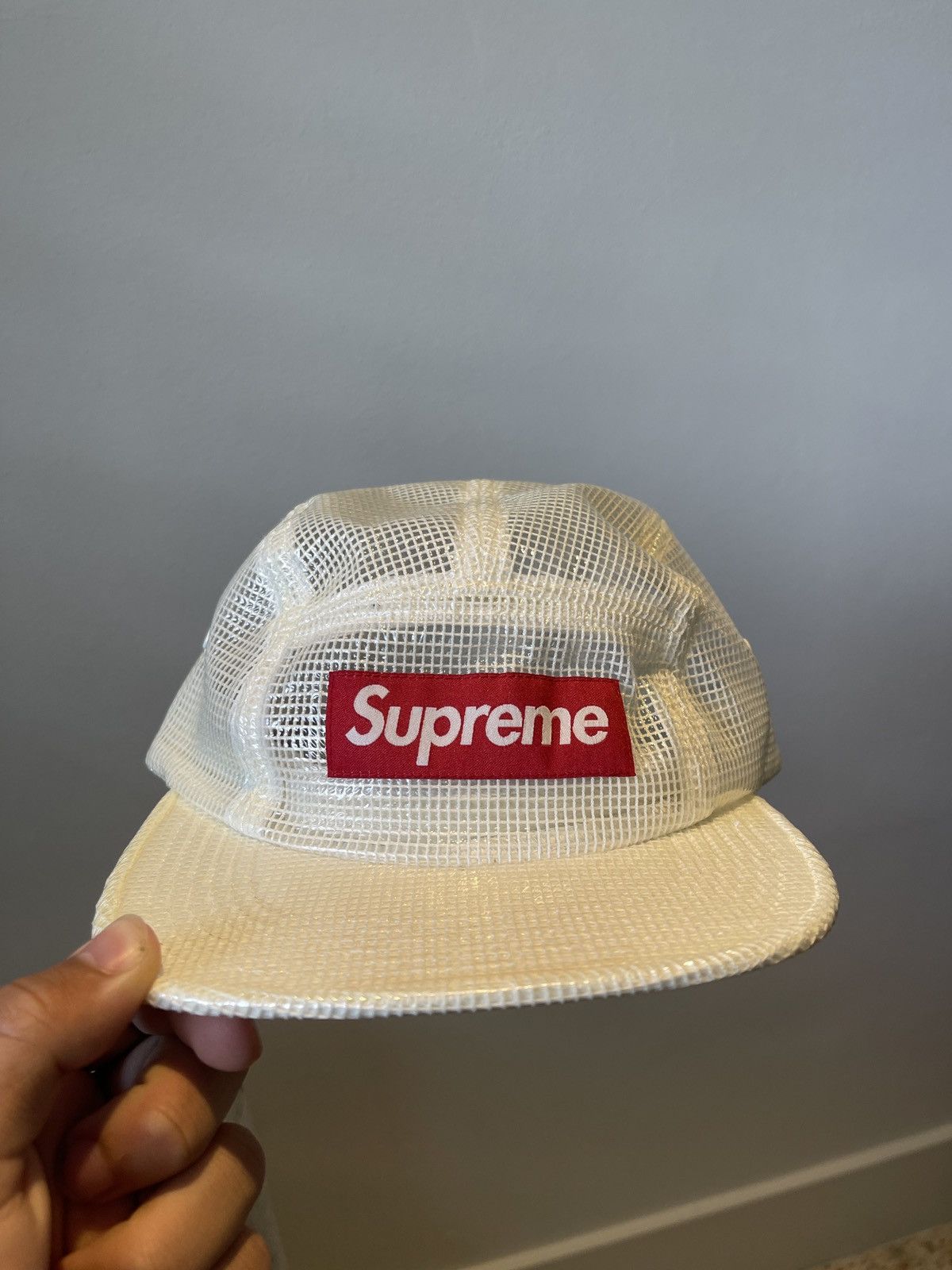 Supreme Camp Cap, Laminated Box Weave - Clear/White | Grailed