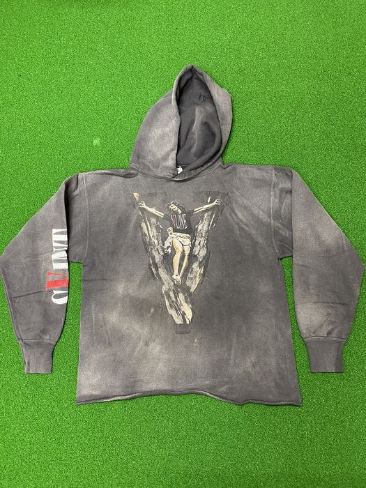Vlone SAINT Mxxxxxx VLONE HOODIE Black 22SS | Grailed