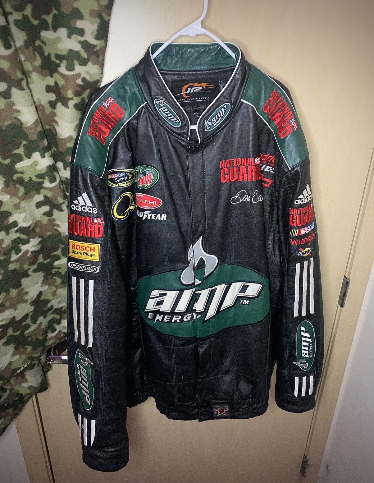 Adidas Dale Earnhardt Jr x Adidas Leather Racing Jacket | Grailed