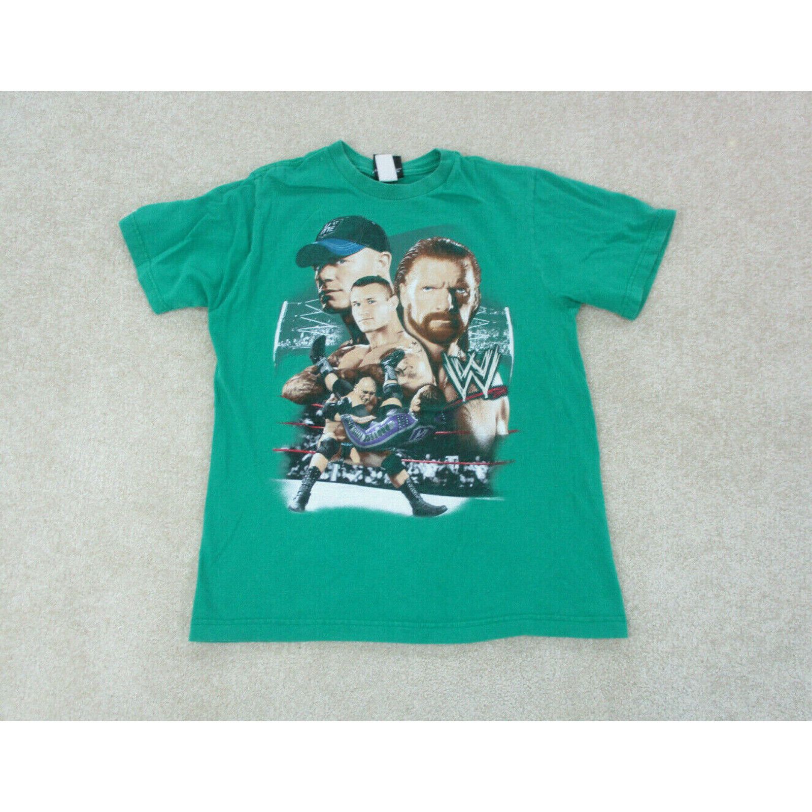 WWE WWE Shirt Boys Large Green Wrestling Wrestler WWF John Cena Youth ...