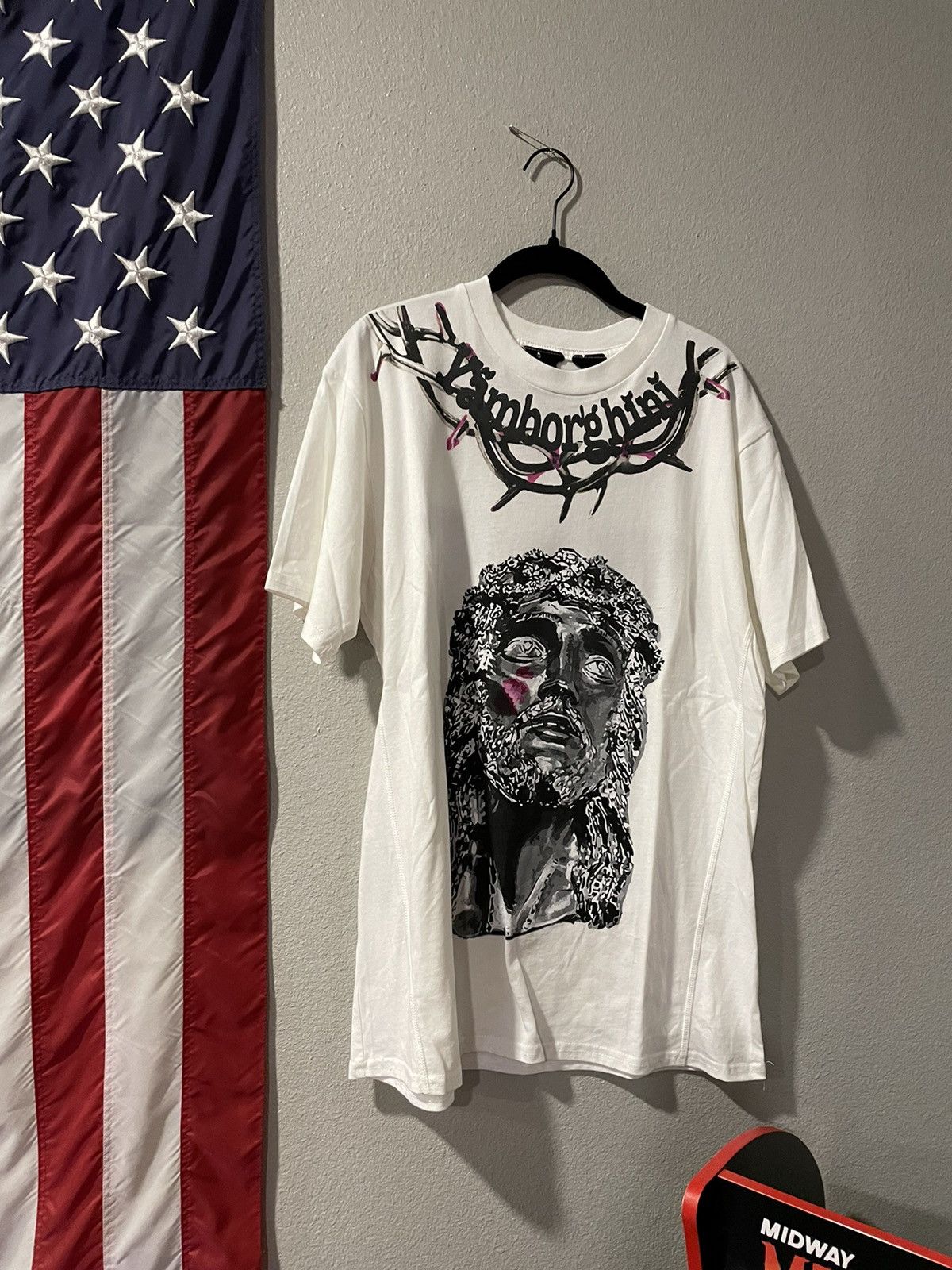 Vlone Vlone Yamborghini Jesus Piece White Tee | Grailed