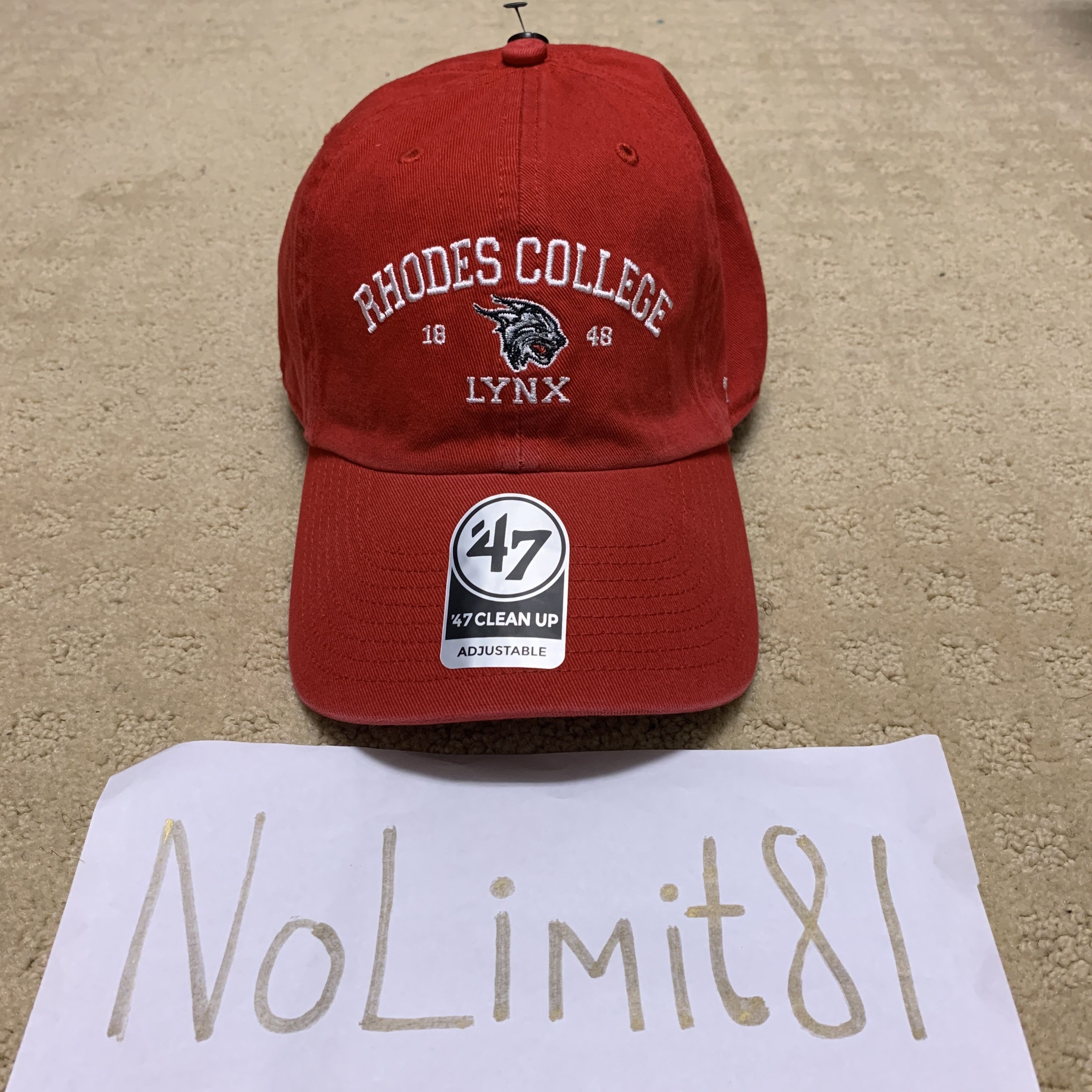 47 Brand Rhodes College Lynx Adjustable Cap Hat RED | Grailed