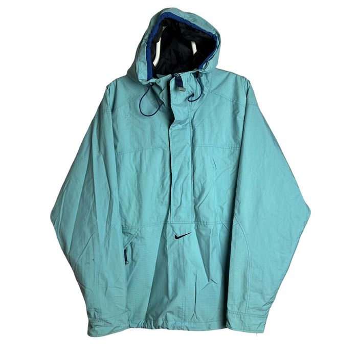 Nike Nike turquoise jacket anorak central swoosh vintage 90s L | Grailed