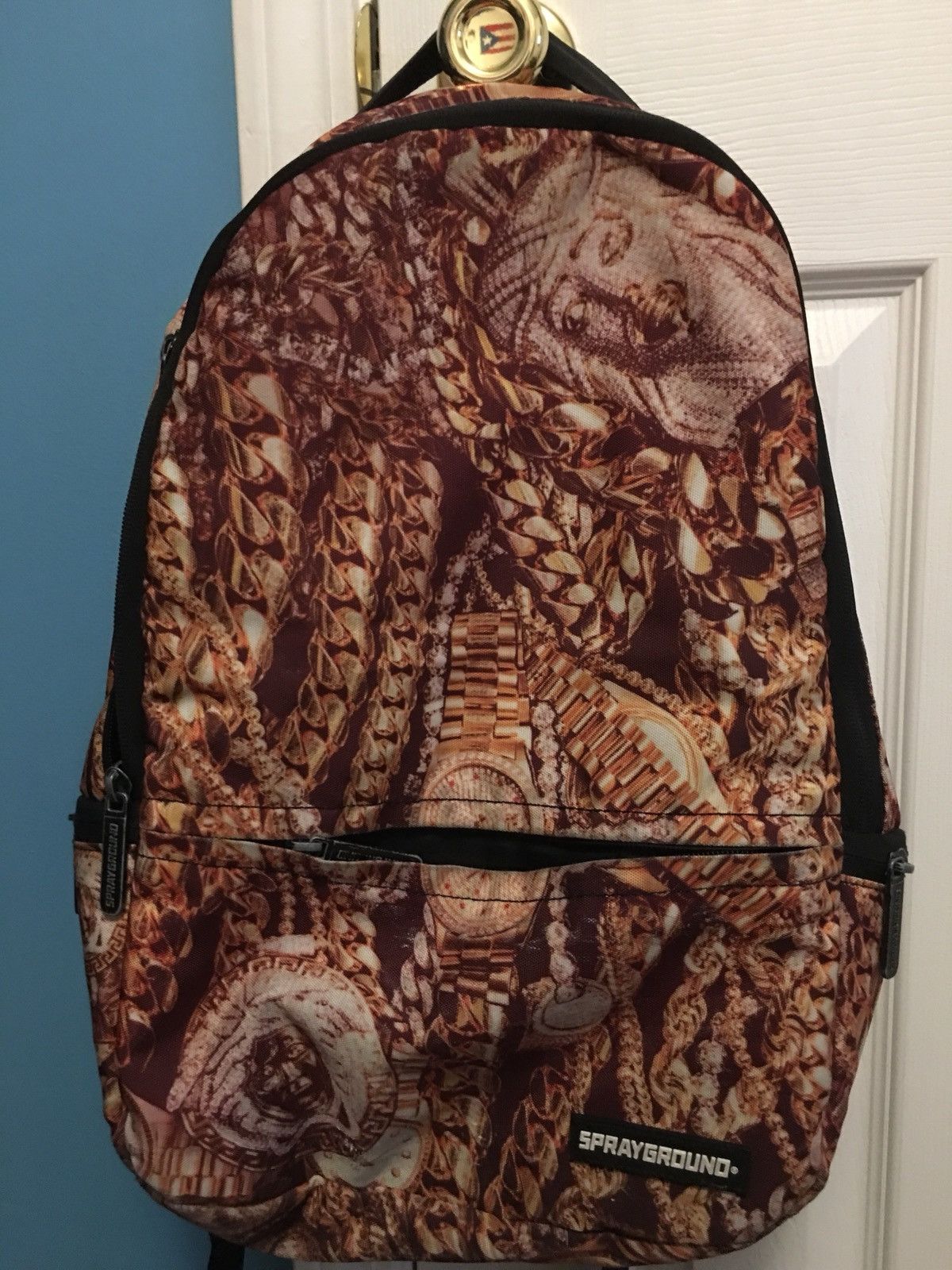 Sprayground Gold Chain And Watch Backpack | Grailed