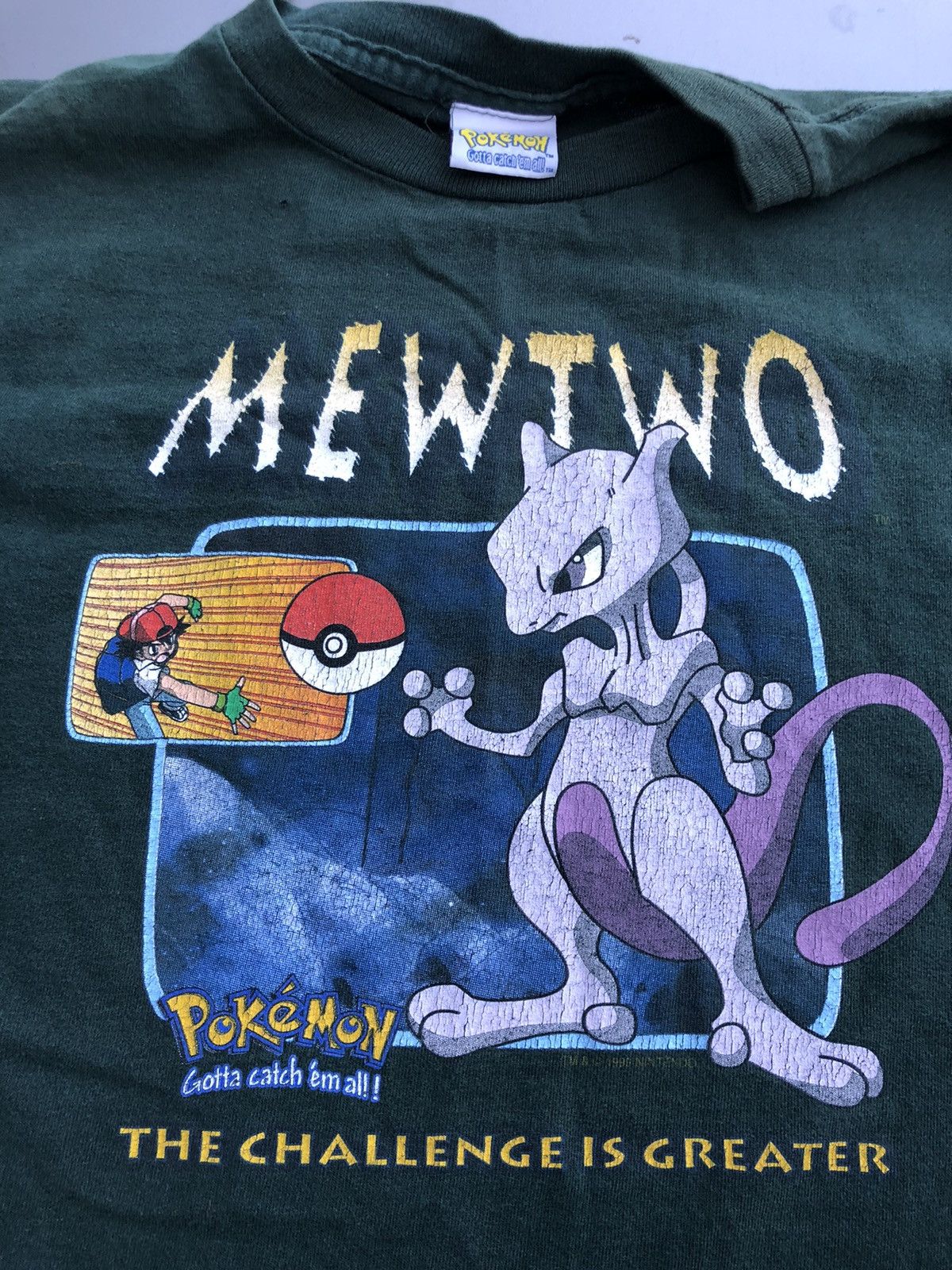 Pokemon × Vintage Rare 1999 MEWTWO Pokemon Shirt Nintendo 90s Vintage ...
