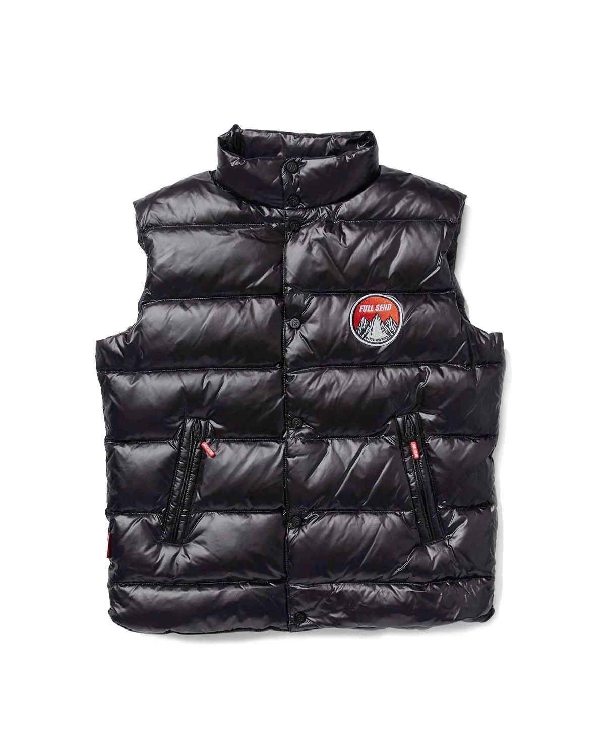 Full Send by Nelk Boys Full Send Wilderness Puff Vest Jacket Black ...