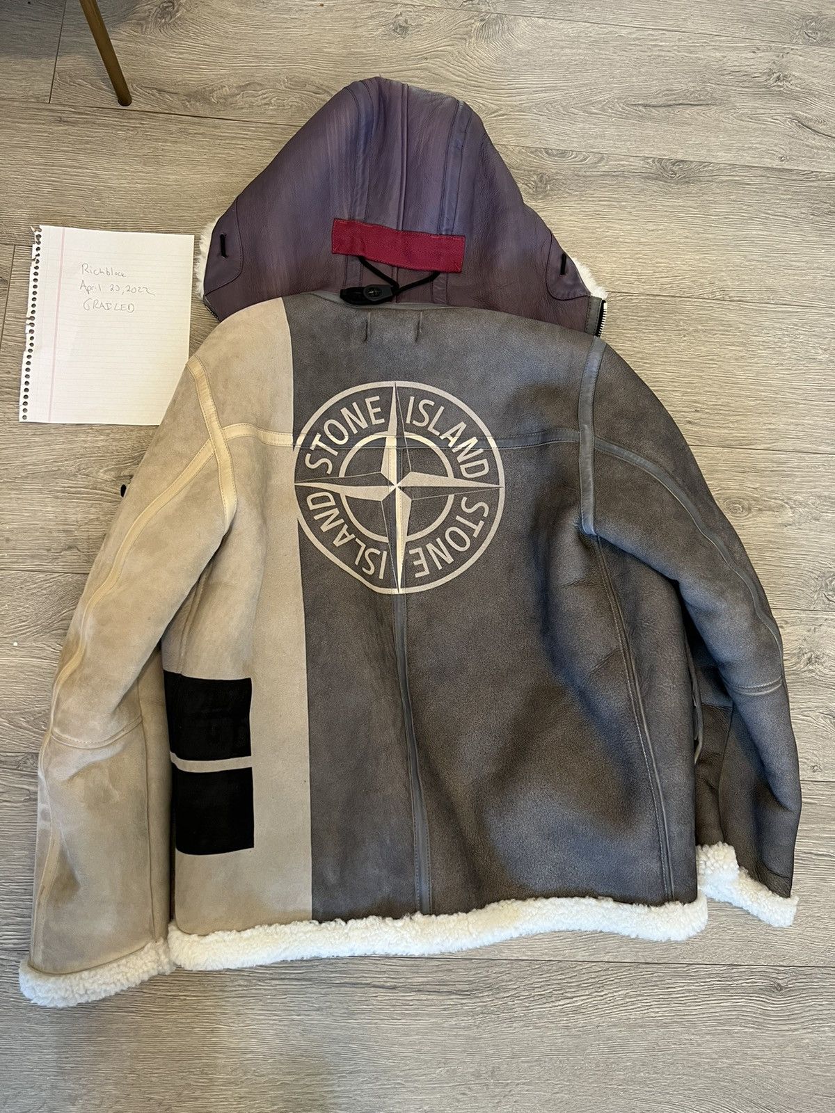 Stone Island Stone Island-00195 HAND SPRAYED OVER PRINTED SHEEPSKIN ...
