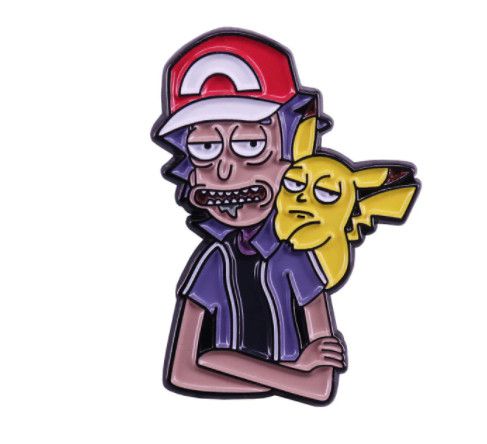 Pokemon Rick & Morty Pikachu Custom Made Enamel Hat Jacket Pin | Grailed