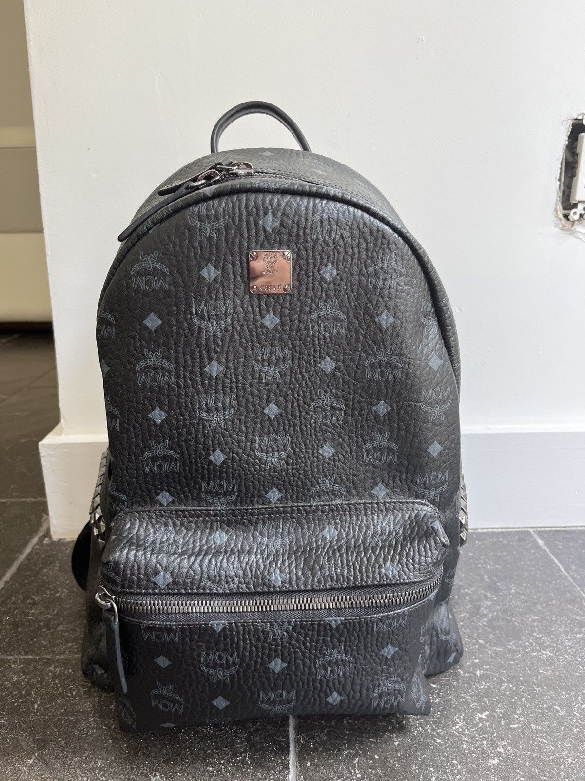 MCM MCM Black Leather Backpack | Grailed
