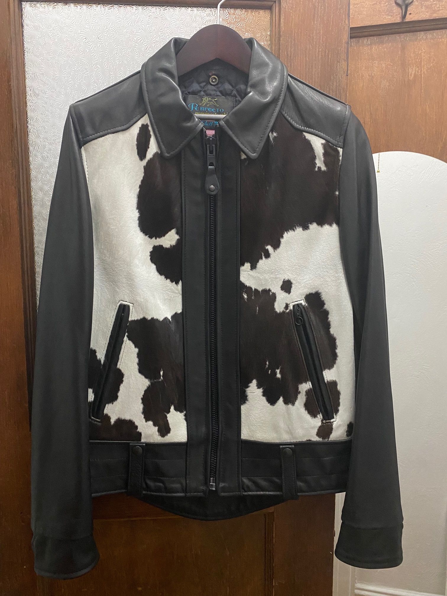 Schott Schott Perfecto Pony Hair + Leather Zip Front Bomber | Grailed