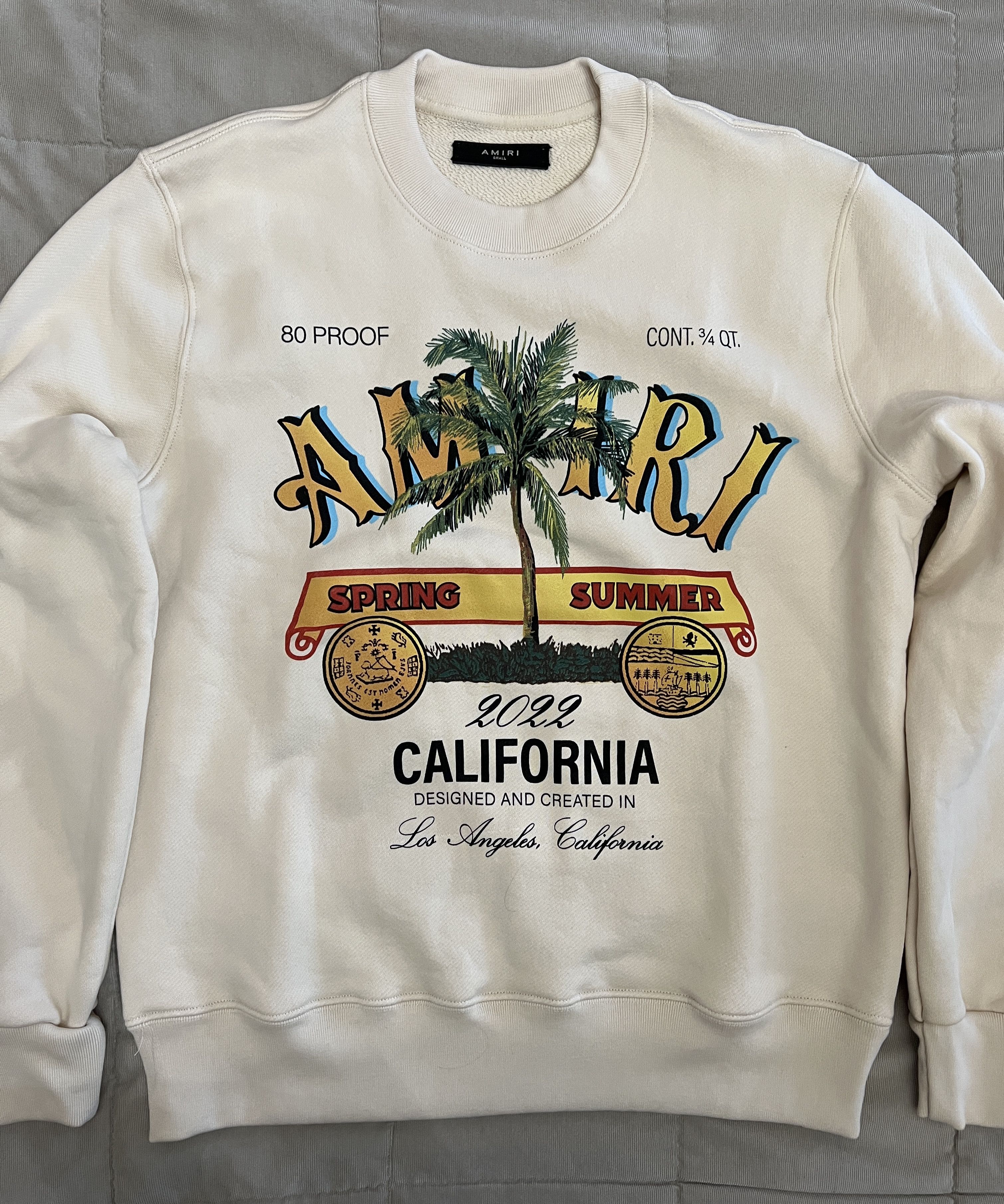 Amiri AMIRI “RUM LABEL” crew | Grailed