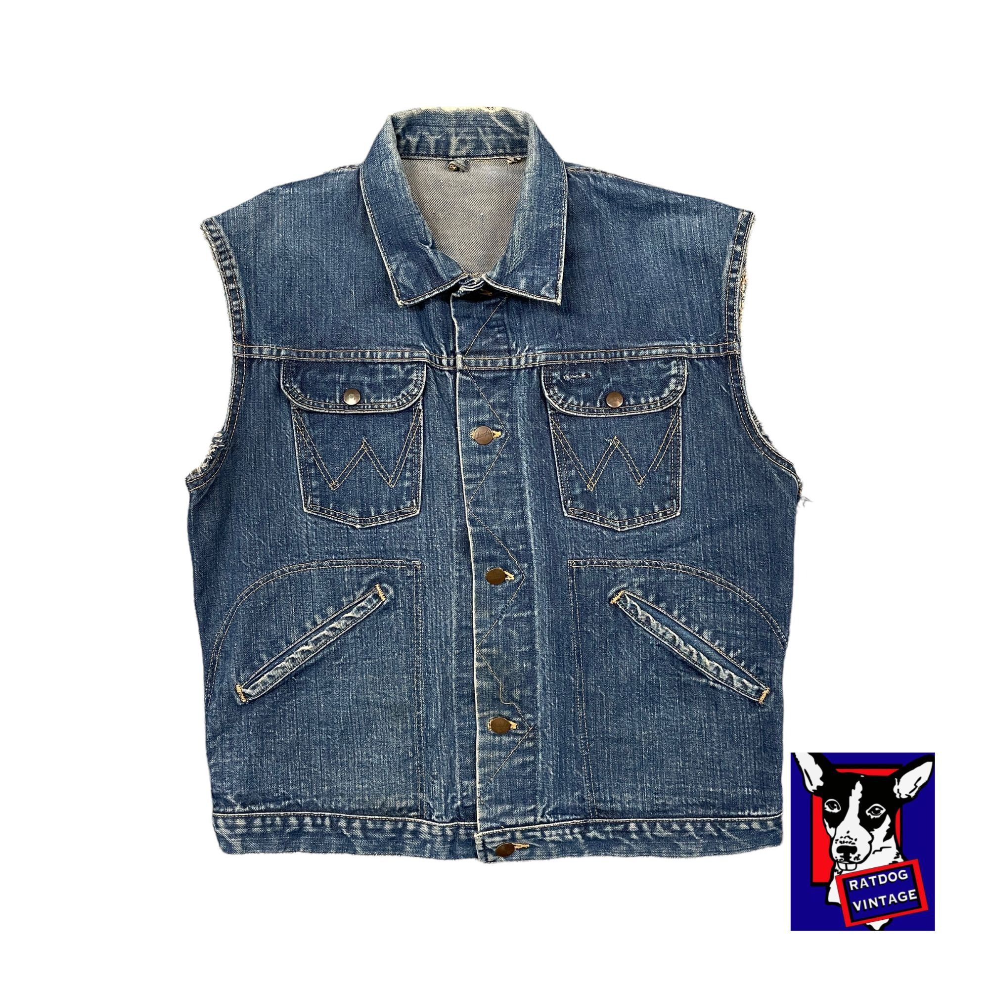 Vintage 50s Wrangler Blue Denim Redline Selvedge Jacket Cut Off | Grailed
