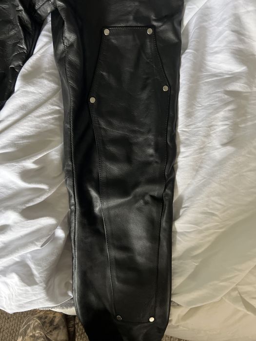 Streetwear Super Villain leather pants double knee coffin | Grailed