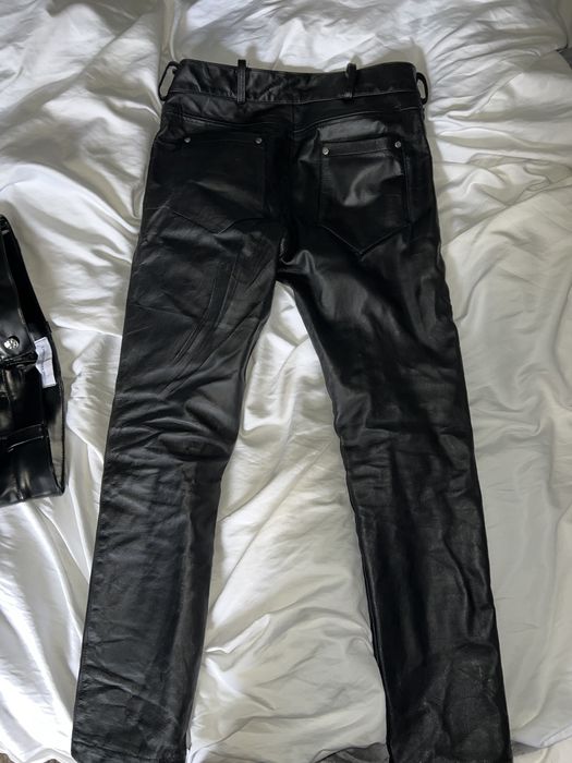 Streetwear Super Villain leather pants double knee coffin | Grailed