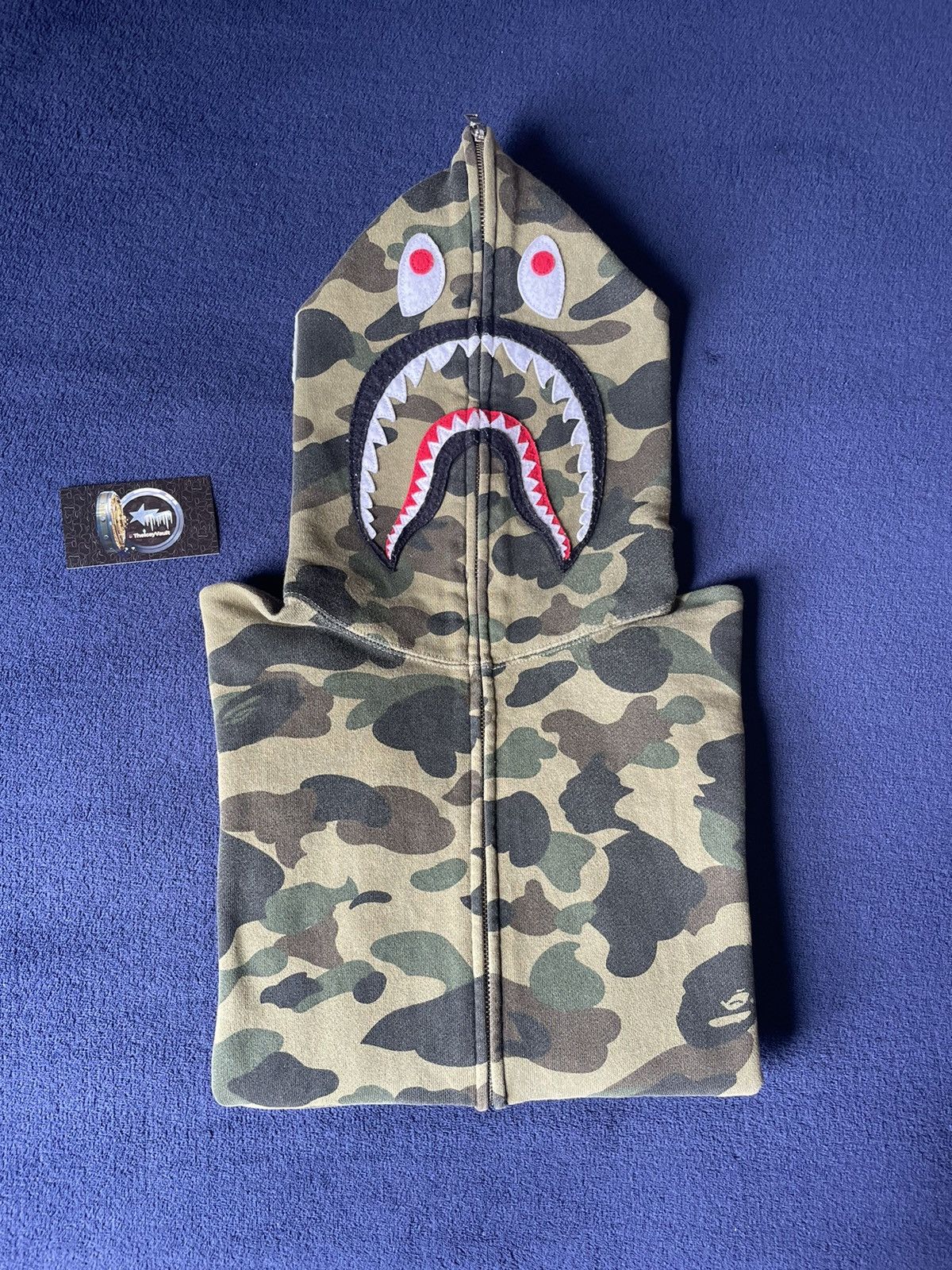 Bape Bape Green Camo Shark WGM Full Zip Hoodie | Grailed