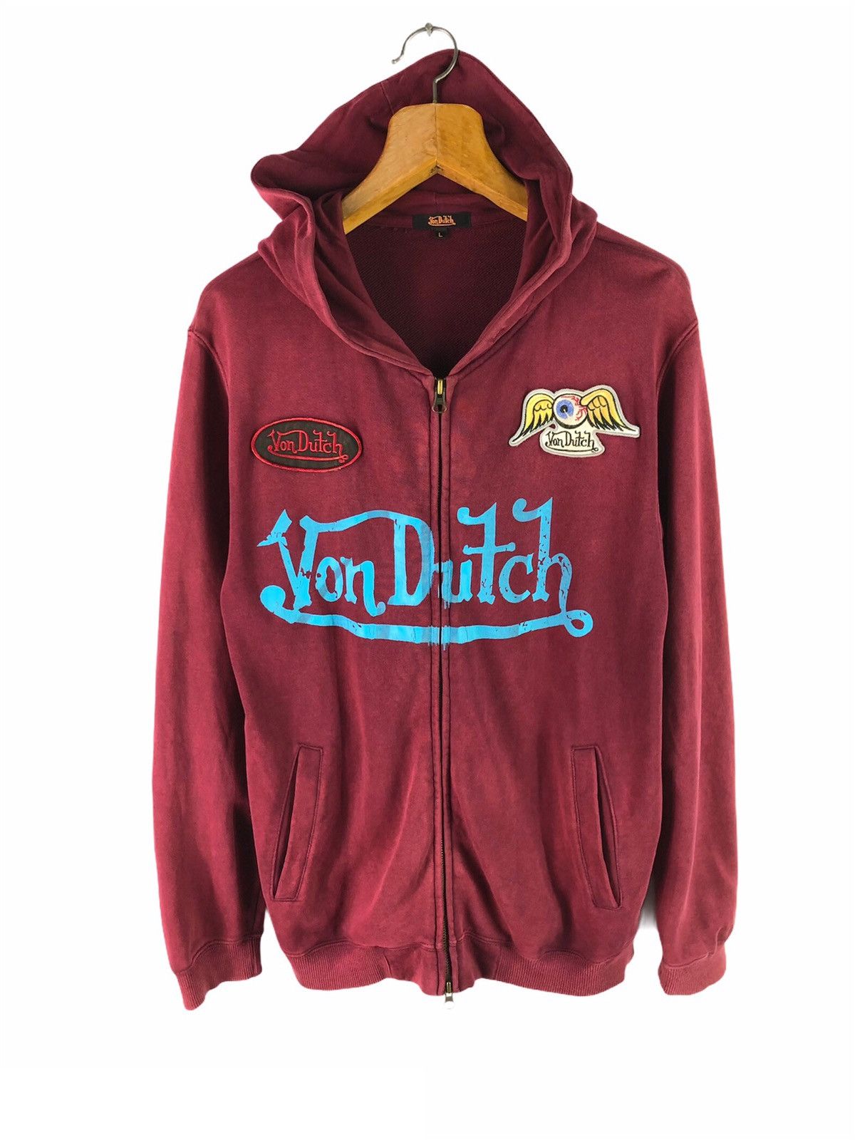 Von Dutch VON DUTCH FLYING EYEBALL PATCH LOGO HOODIE | Grailed