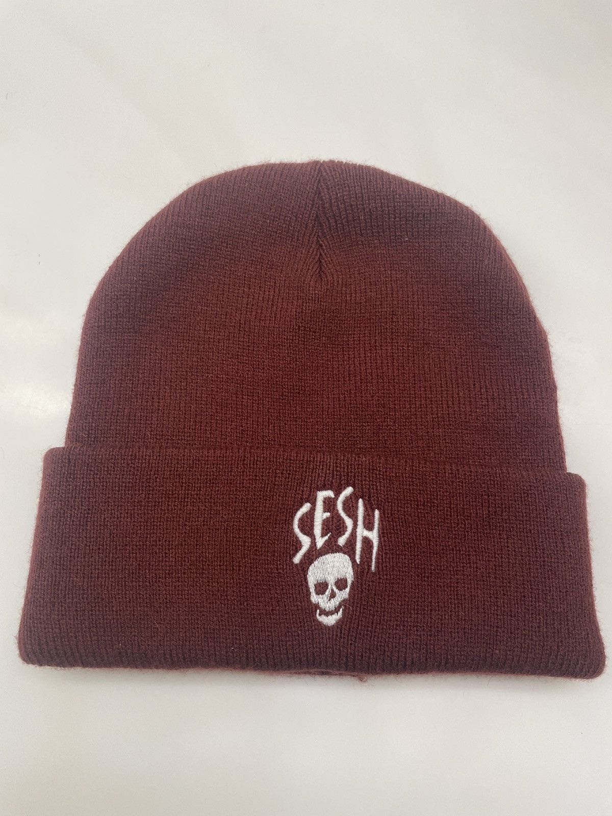 Team Sesh × TeamSESH Teamsesh maroon beanie | Grailed