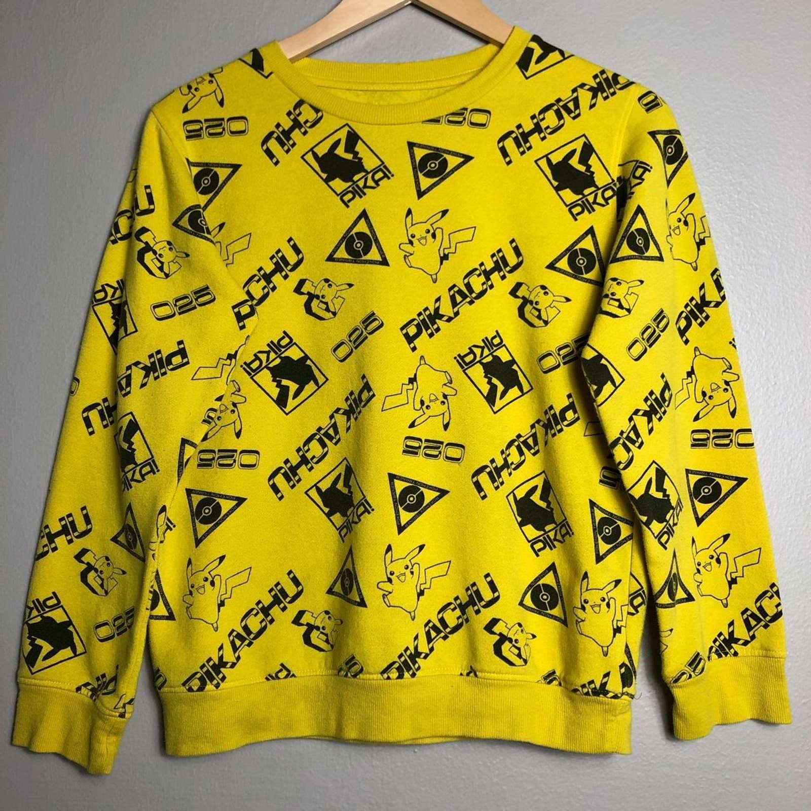 Pokemon Pikachu Pokémon Sweater Sweatshirt AOP All Over Yellow Small ...